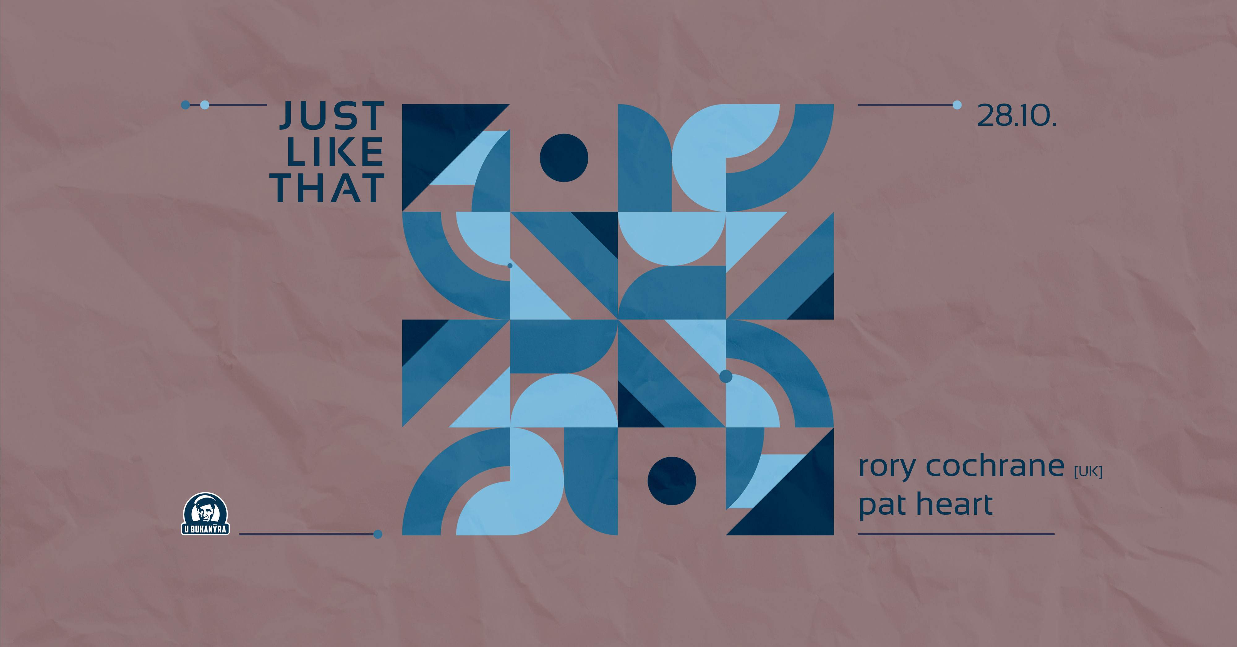 JUST LIKE THAT - djs Rory Cochrane /UK/, Pat Heart at Bukanyr Boat, Prague