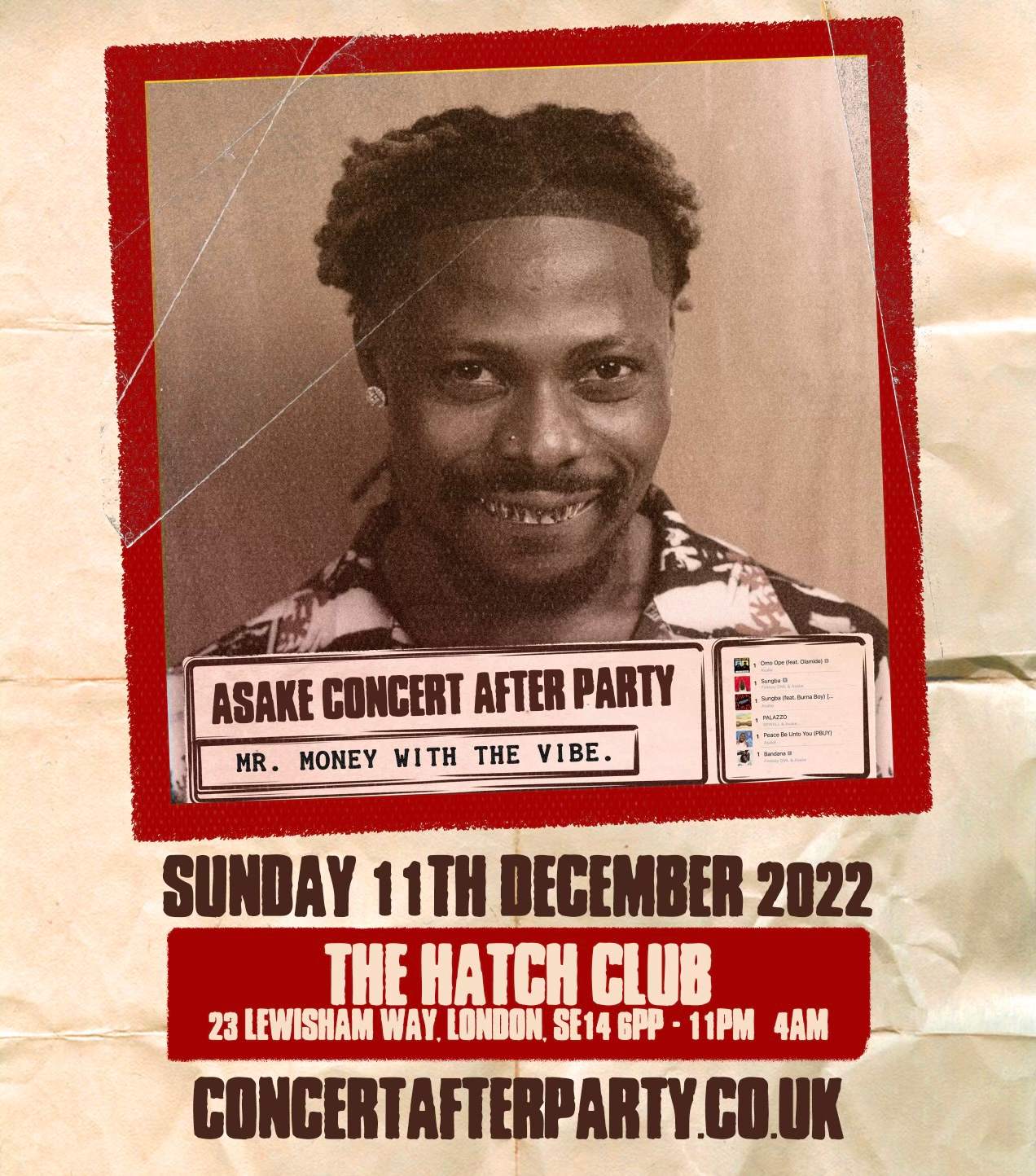 Asake Concert After Party at Hatch Club, London