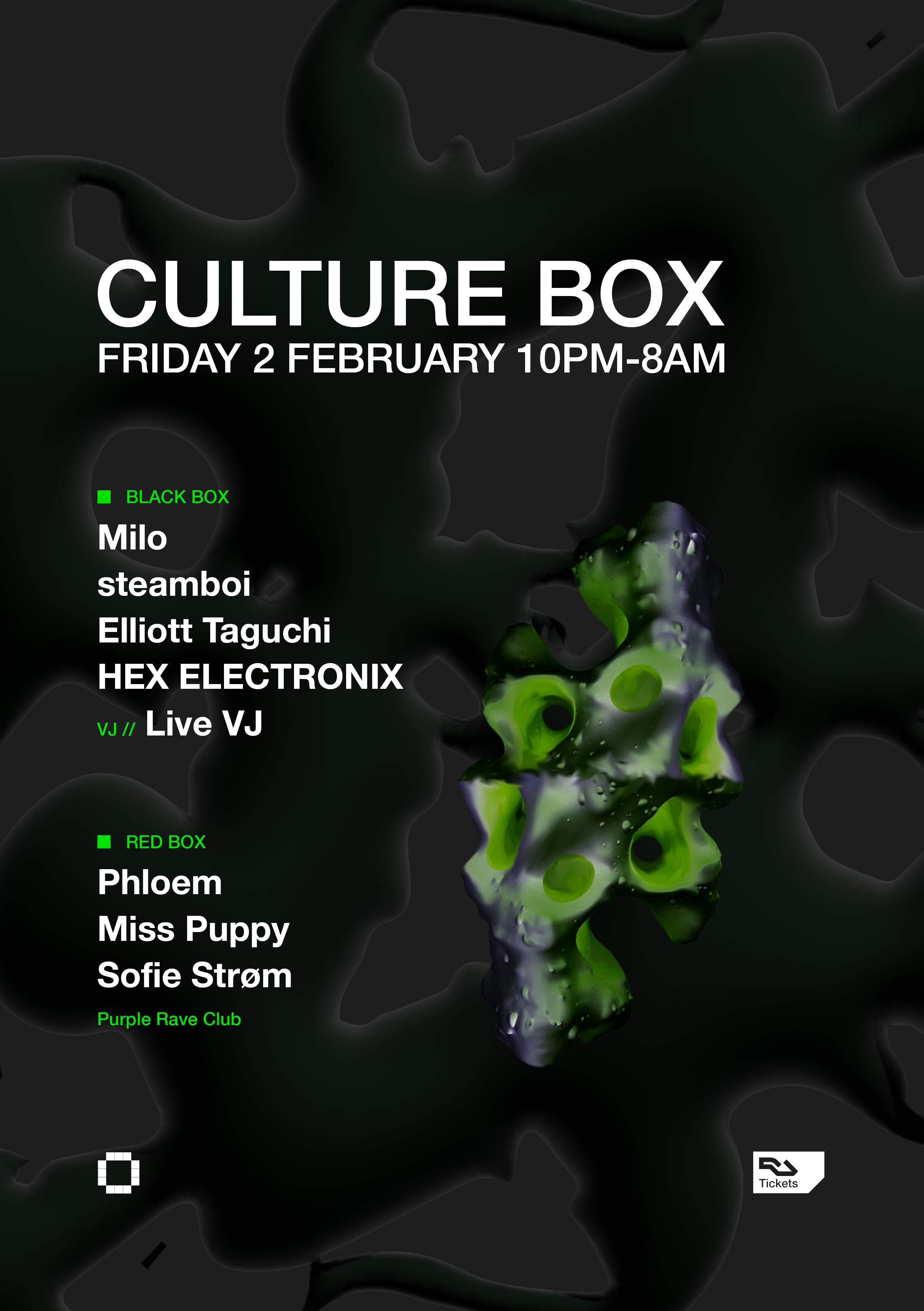 Milo / steamboi / Elliott Taguchi / HEX ELECTRONIX / Purple Rave Club ...