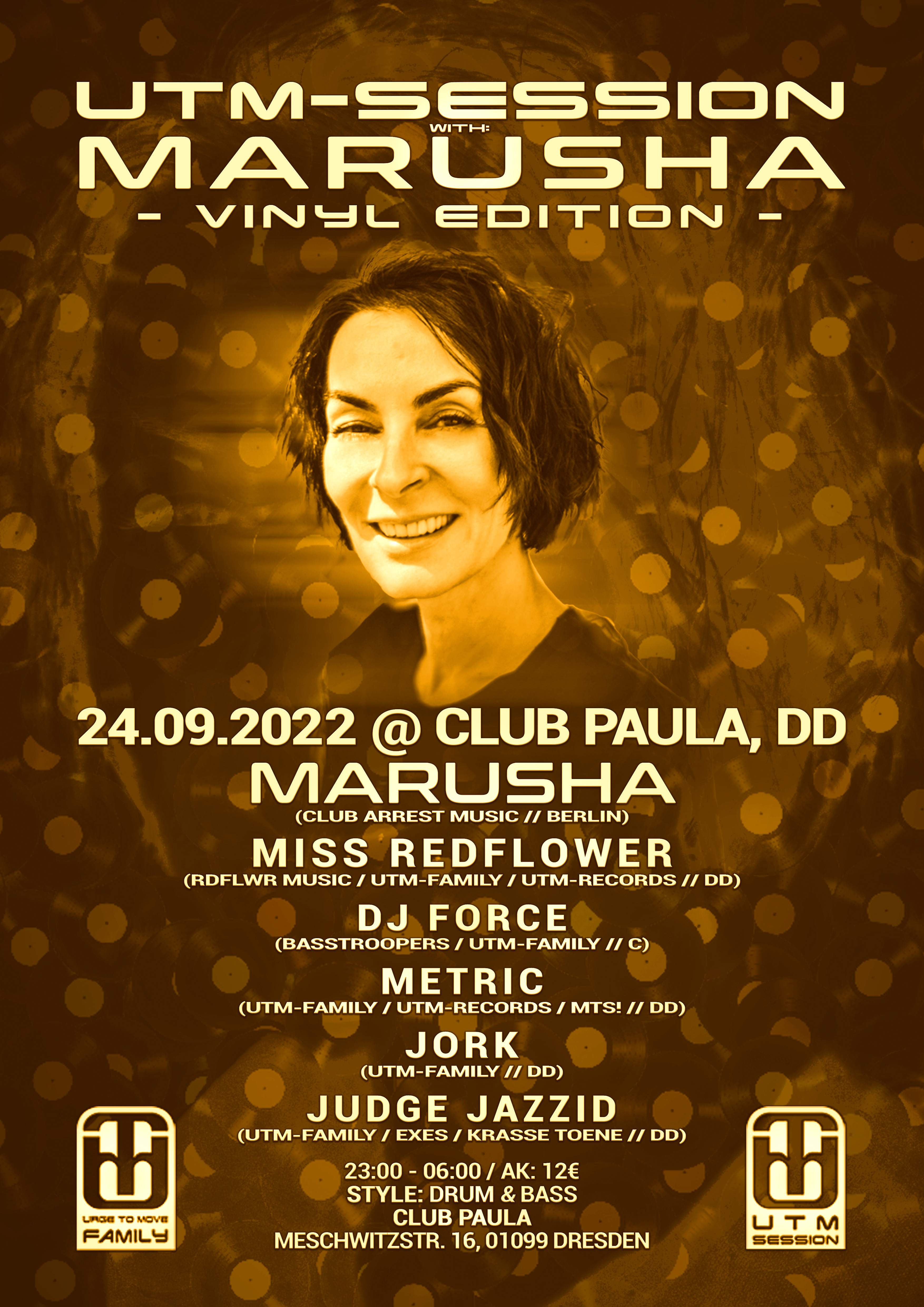 UTM-Session with MARUSHA - Vinyl Edition bei Club Paula, Dresden