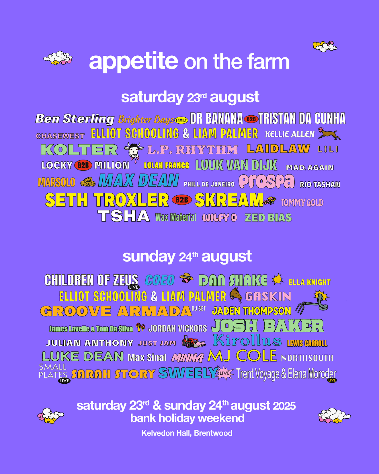 Appetite' On The Farm 2025 - Bank Holiday at Kelvedon Hall, London ...