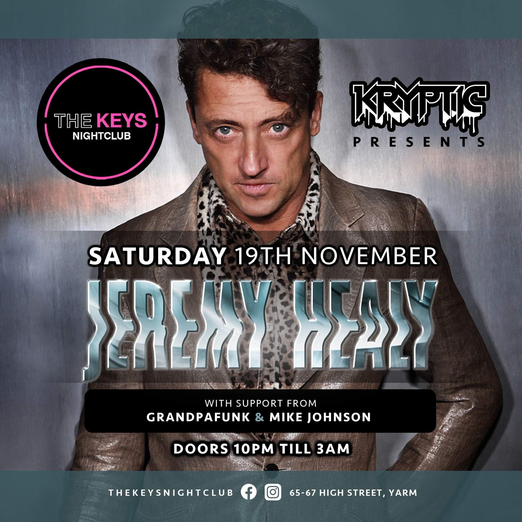 Kryptic presents Jeremy Healy at The Keys Yarm, North