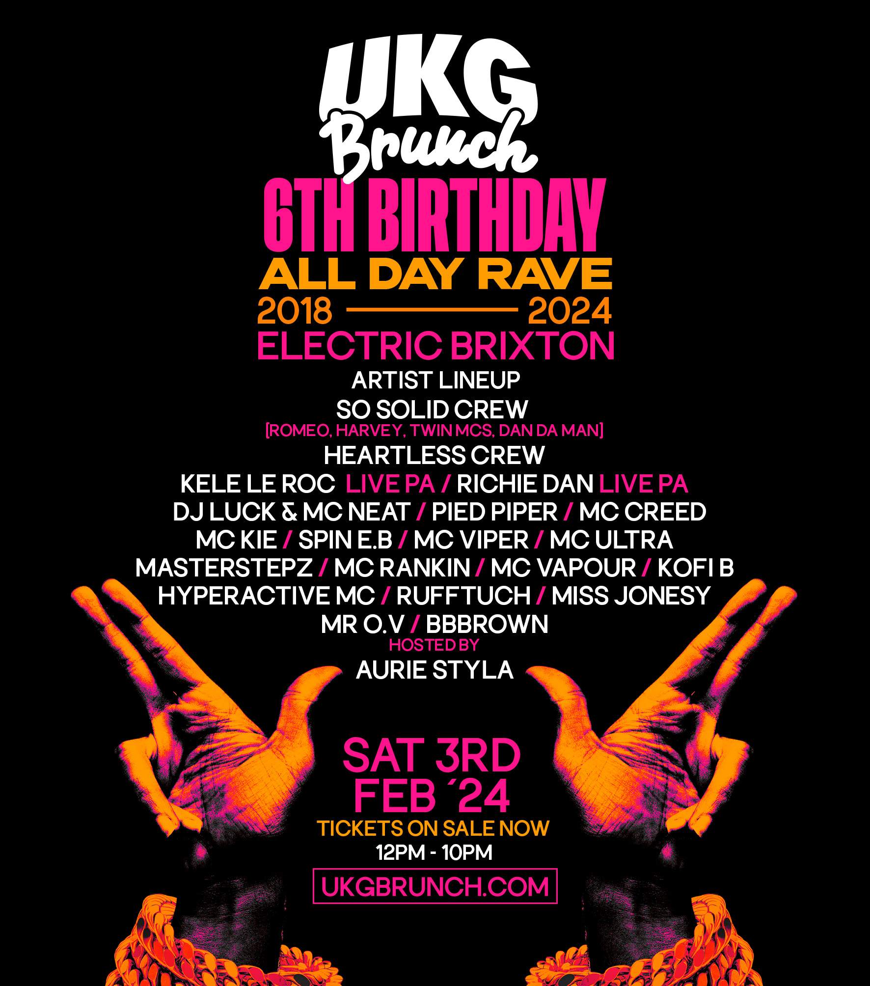 UKG Brunch - 6th Birthday - ALL DAY RAVE at Electric Brixton, London