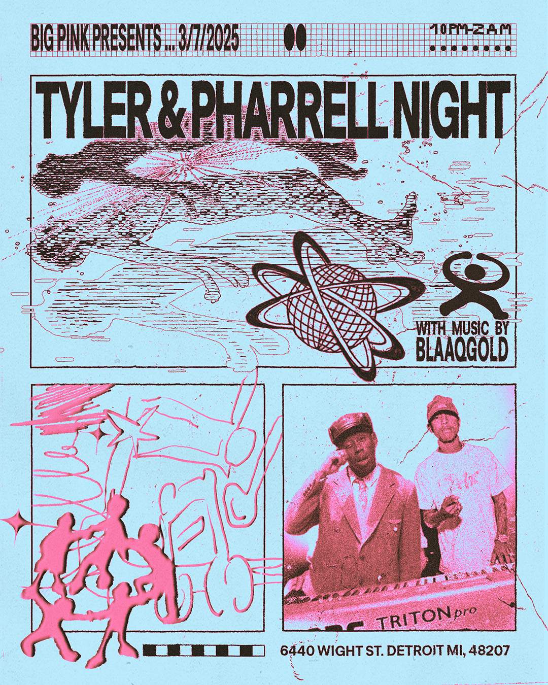 A NIGHT WITH BLAAQGOLD: TYLER THE CREATOR & PHARRELL at Big Pink, Detroit
