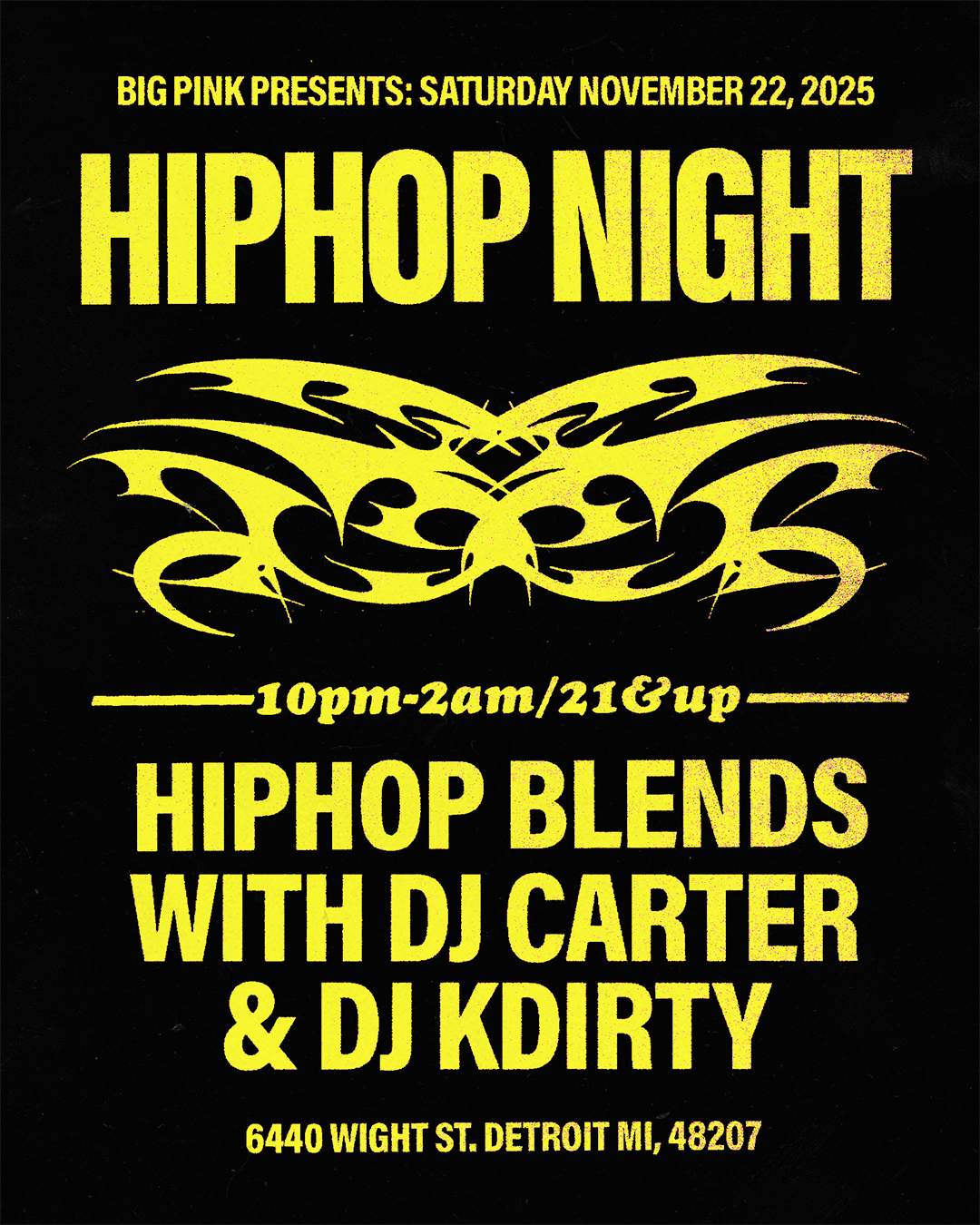 HIP HOP NIGHT: DJ CARTER & DJ KDIRTY at Big Pink, Detroit