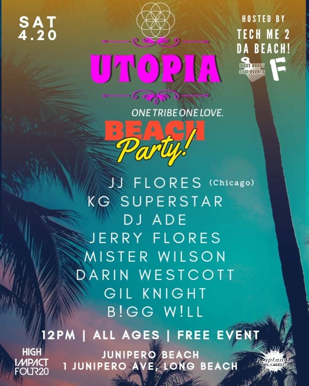 UTOPIA BEACH PARTY bei TBA - JUNIPERO BEACH LONG BEACH CA, Los Angeles