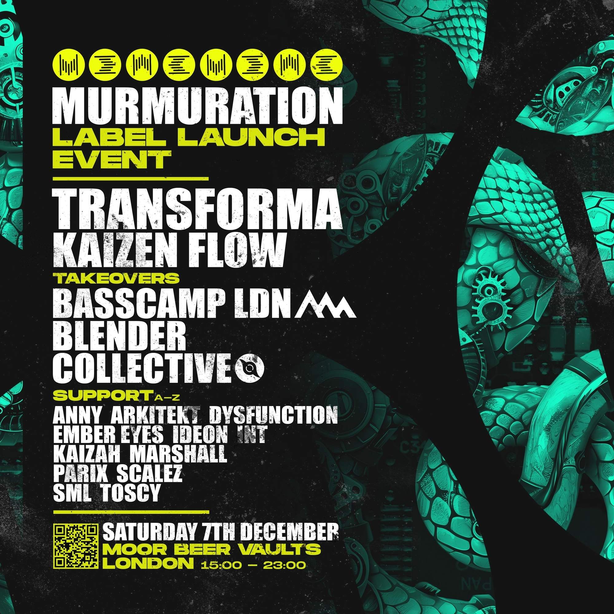 Murmuration Records: Label Launch feat. Transforma, Kaizen Flow, SCALEZ & More at Moor Beer ...