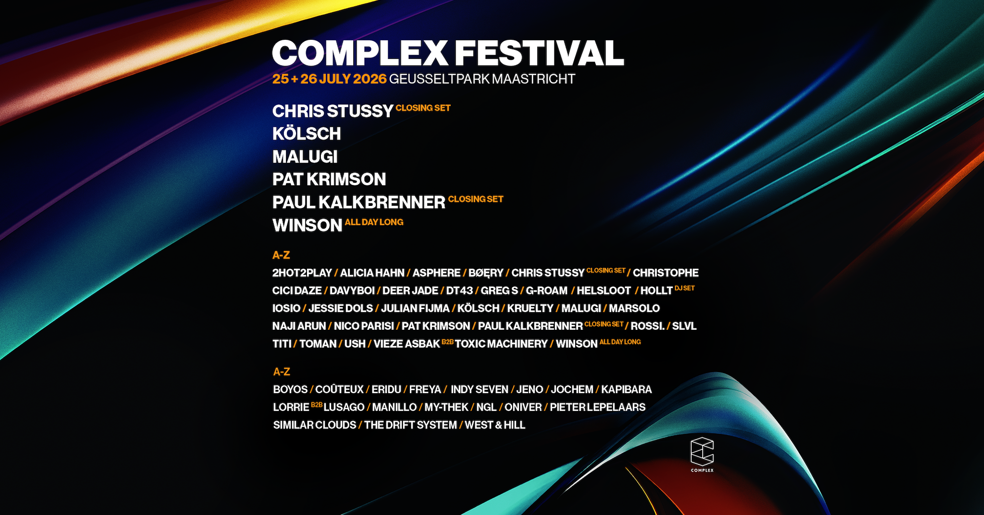 Complex Festival 2026 with Paul Kalkbrenner, Kölsch, Chris Stussy ...