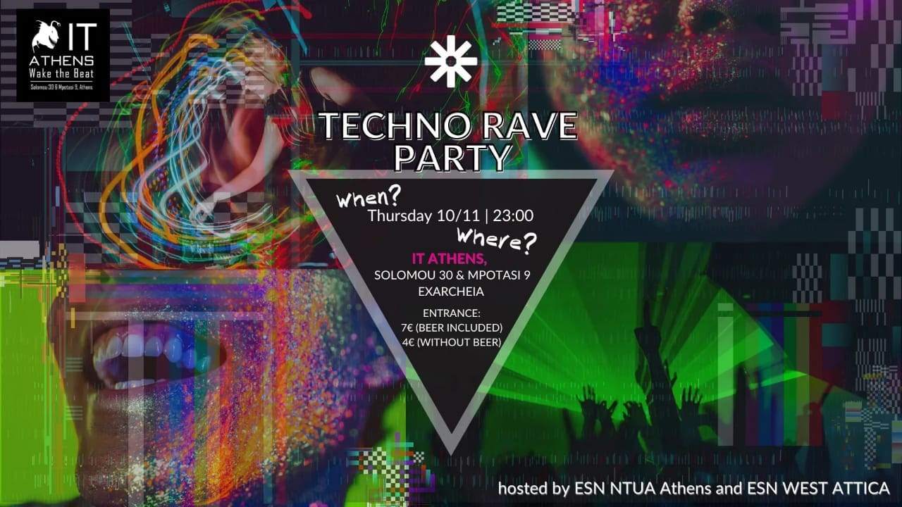 Techno Rave Party at IT Athens, Athens
