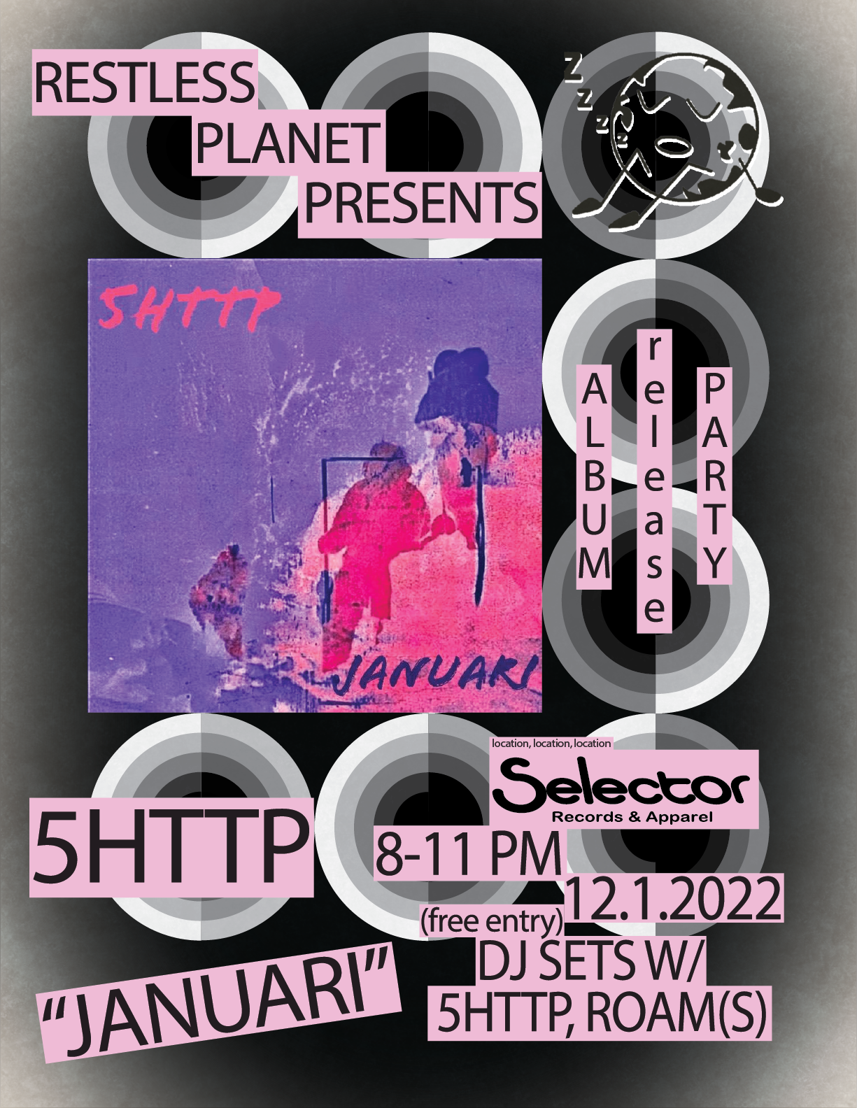 Restless Planet presents 5HTTP Januari Album Release Party at Selector ...