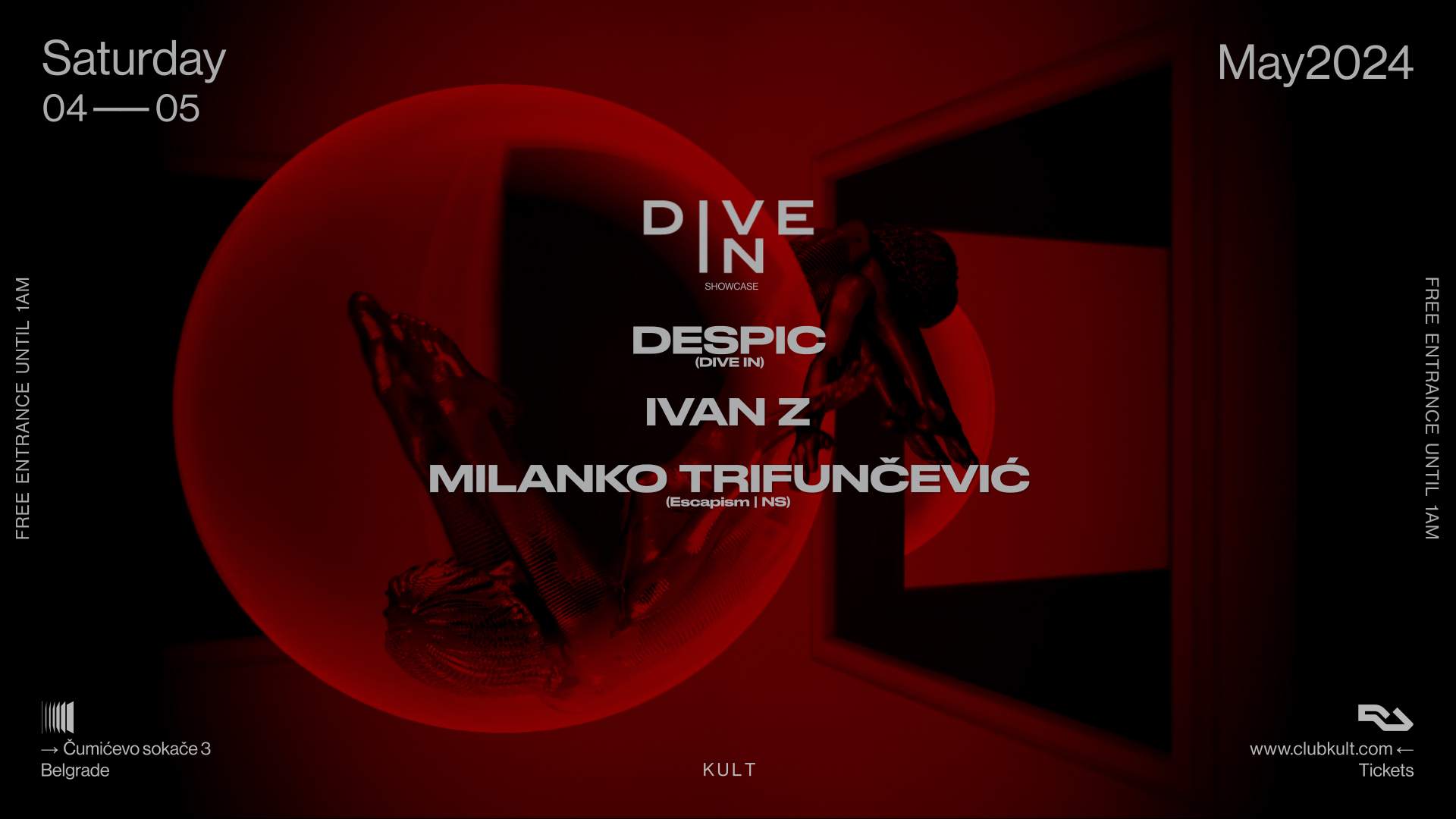 DIVE IN with IVAN Z, Despic, Milanko Trifunčević at Kult, Belgrade