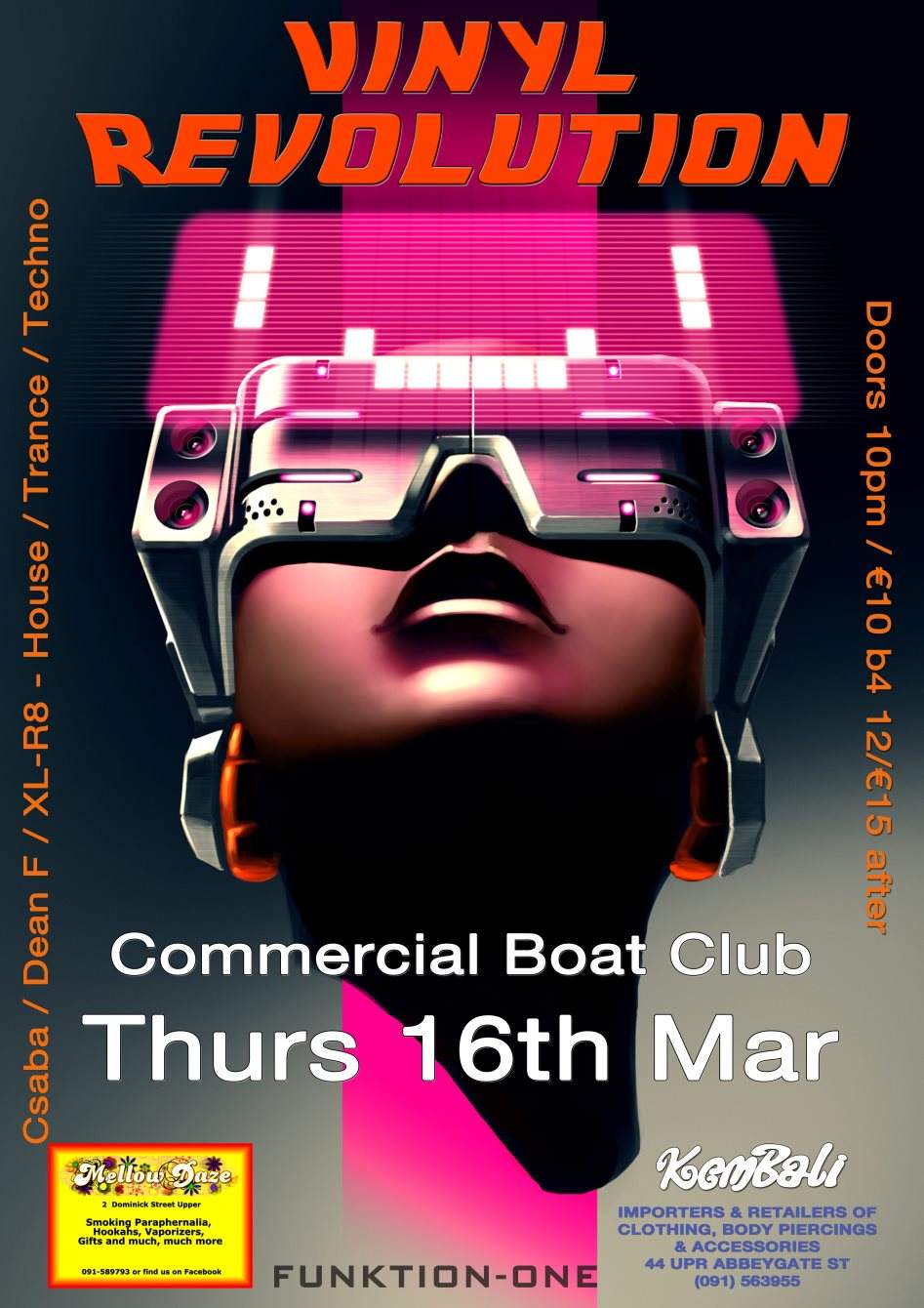 Vinyl Revolution Club Tour Galway bij Commercial Boat Club, Galway