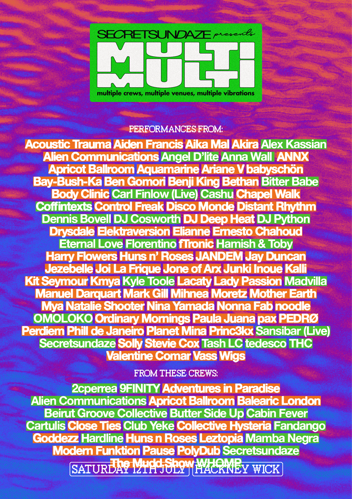Secretsundaze presents: Multi Multi 2025 at Hackney Wick Multiple ...