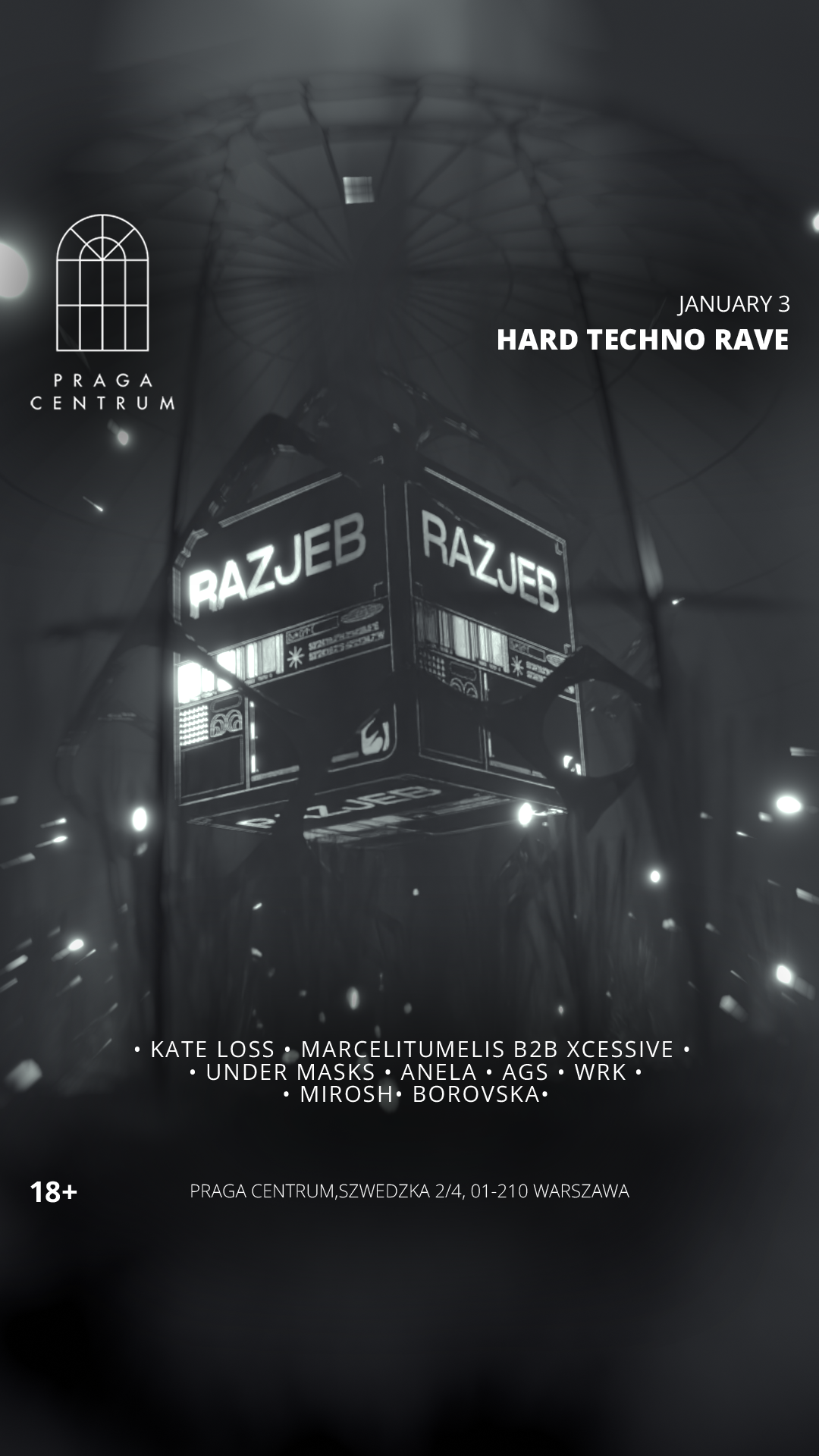 HARD TECHNO RAVE RAZJEB at Praga Centrum, Warsaw
