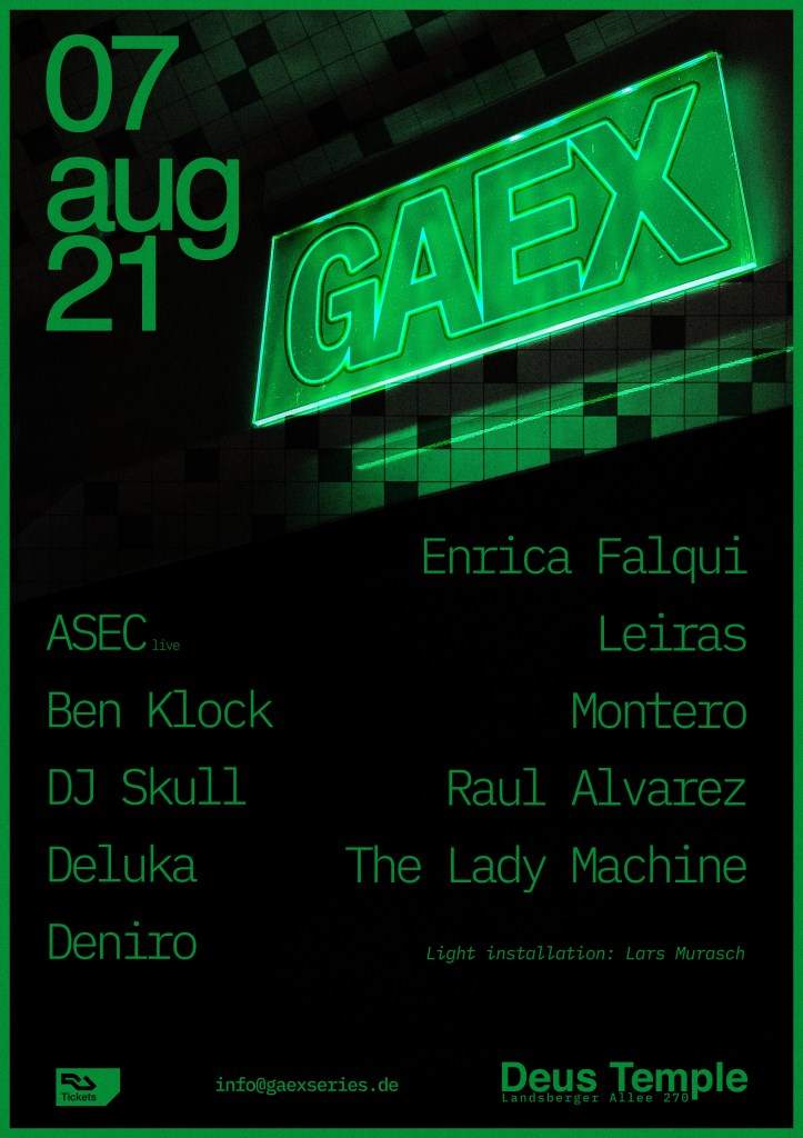 Gaex Series 02 with Ben Klock, DJ Skull, Deniro, The Lady Machine ...