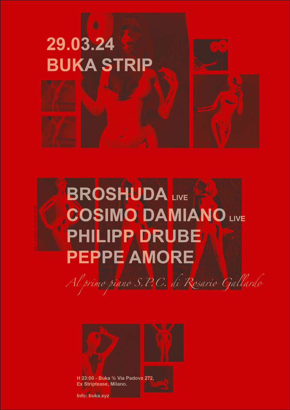 BUKA - Strip: Philipp Drube, Cosimo Damiano, Broshuda, Peppe Amore at Ex Cinema Aramis / Strip ...