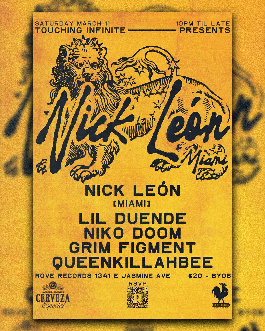 Touching Infinite presents: Nick León at TBA - Rove Records, Texas