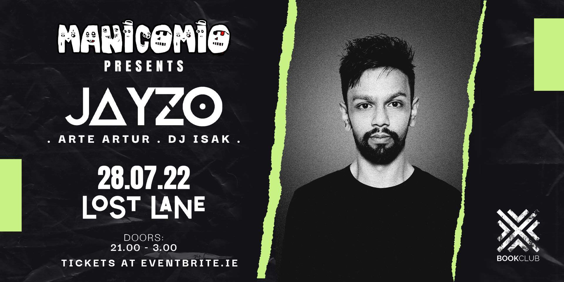 Manicomio and Bookclub presents Jayzo (NL) en Lost Lane, Dublin