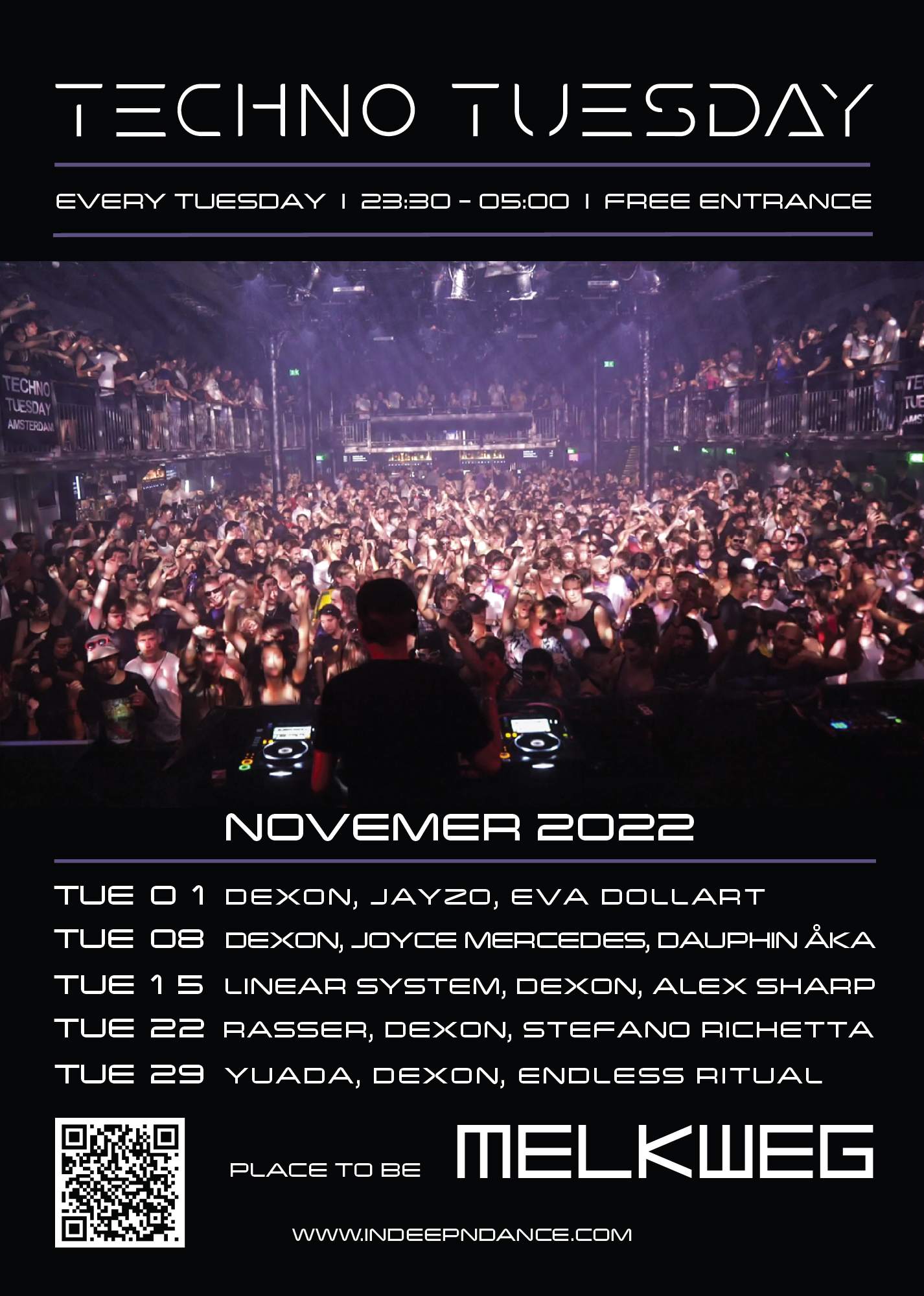 Techno Tuesday Amsterdam - Rasser, Dexon, Stefano Richetta at Melkweg ...