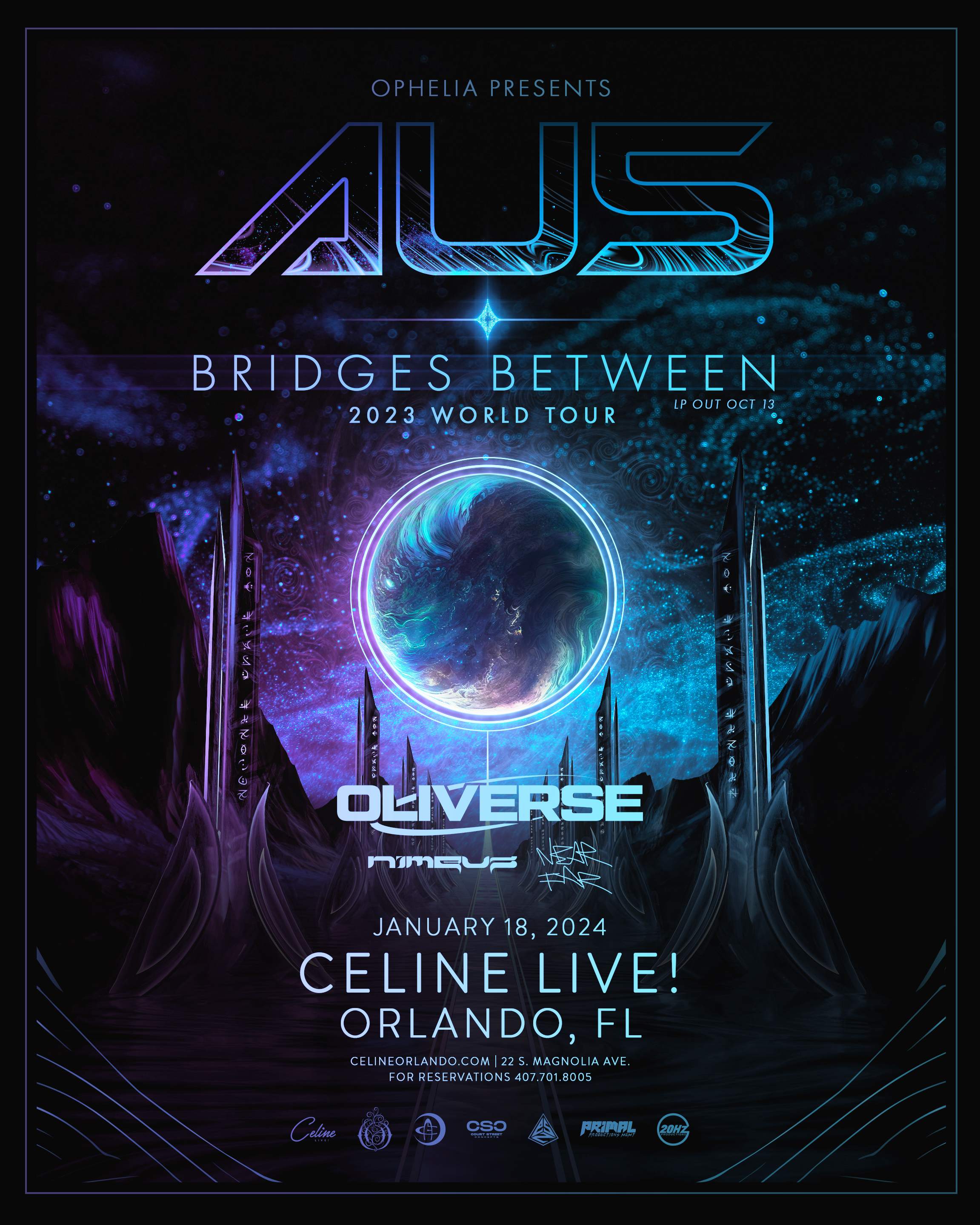 Ophelia presents: Au5 - Bridges Between Tour at Celine Orlando, Orlando