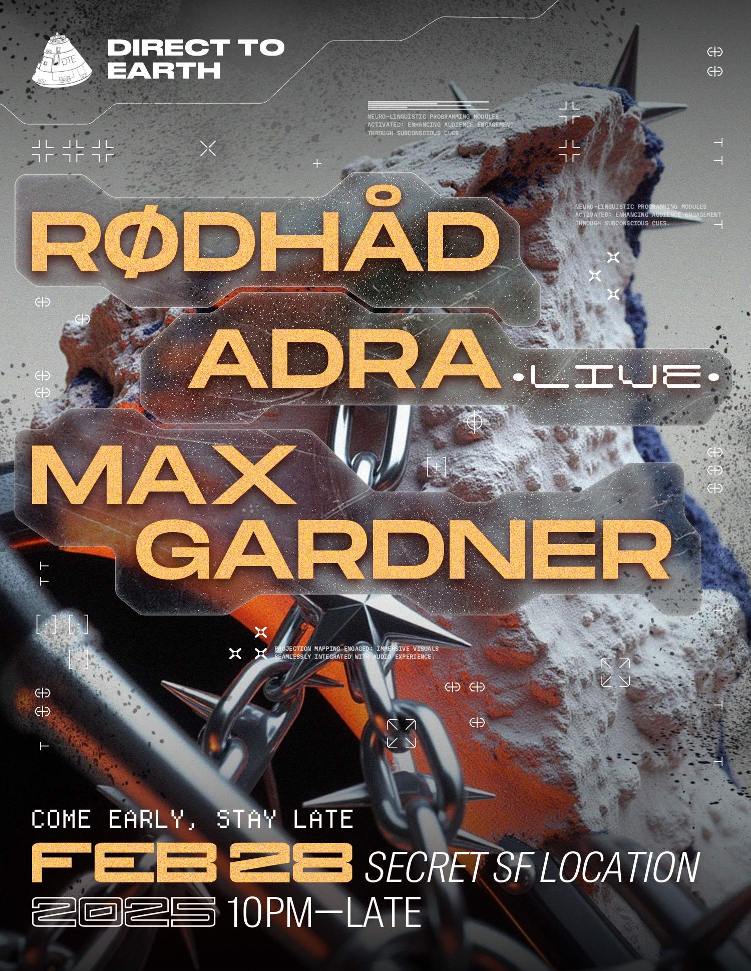 Direct to Earth with Rødhåd, Adra (live), and Max Gardner at TBA ...