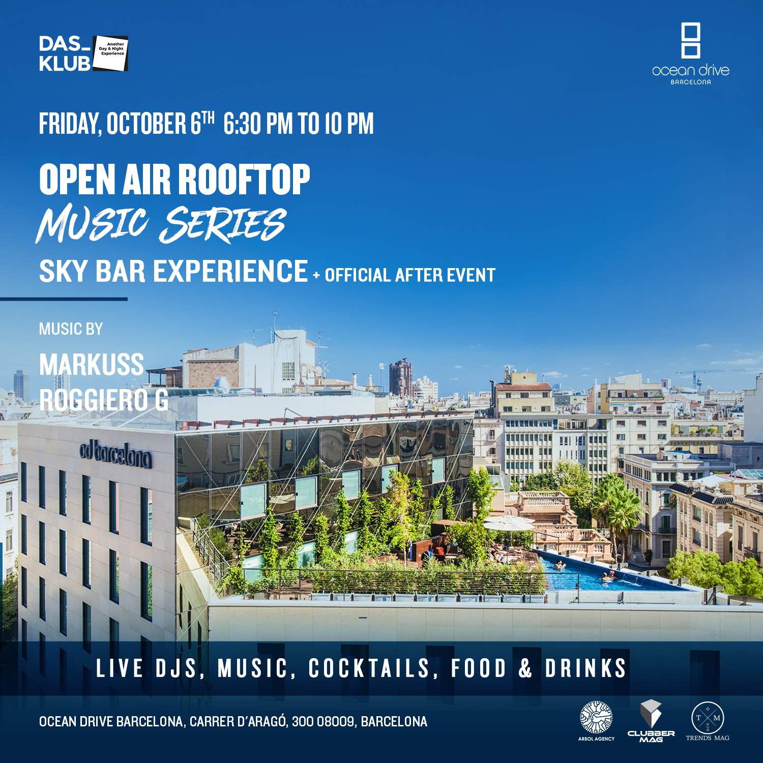 ROOFTOP OPEN AIR MUSIC SERIES en OD Barcelona, Barcelona