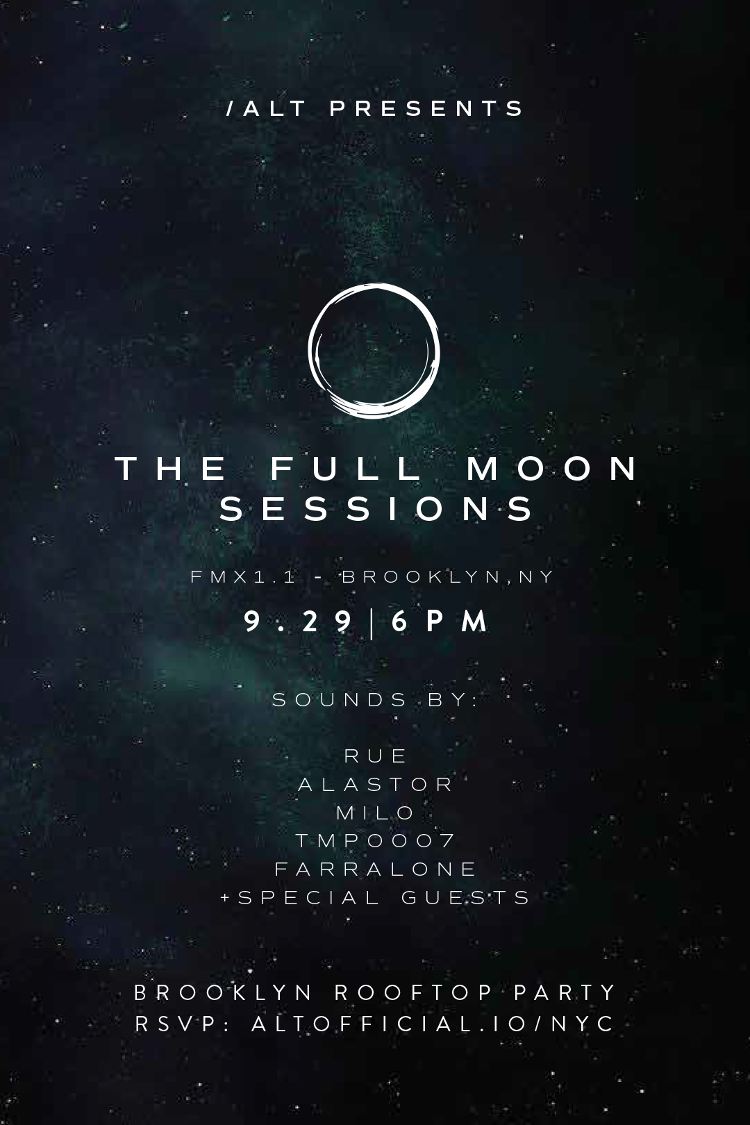 Full Moon Sessions presents FMX1.1 Brooklyn a The Williamsburg Hotel, New York City