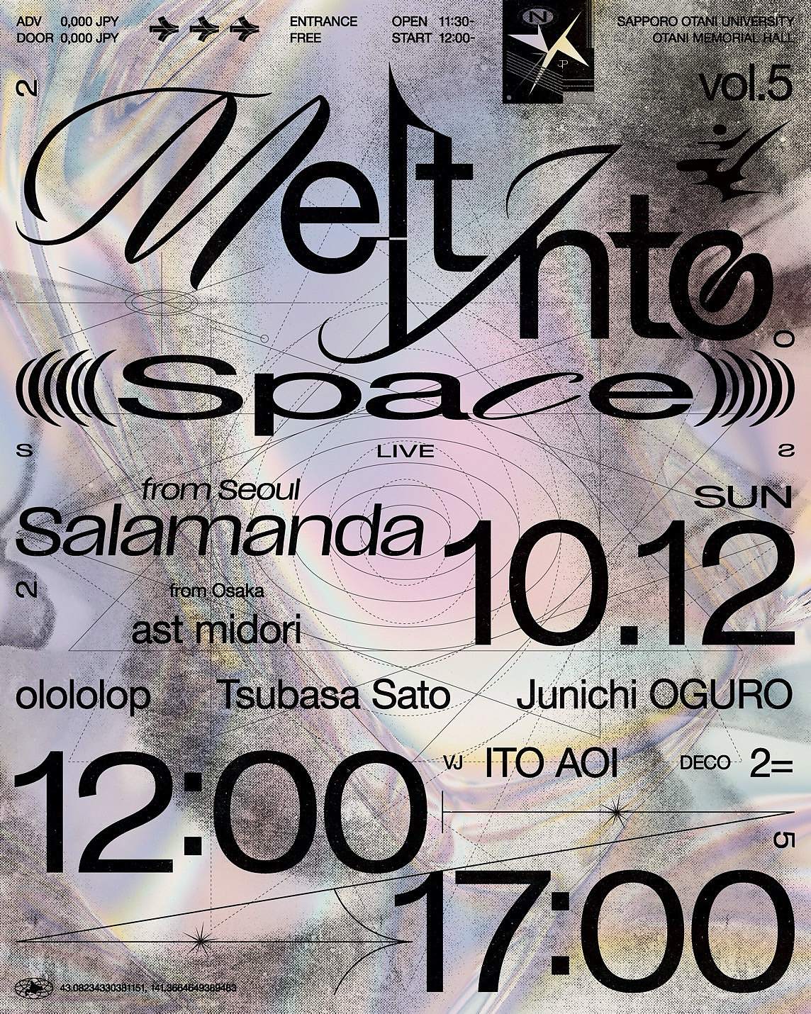 Melt Into Space Vol.5 at Sapporo Otani University Otani Memorial Hall, 北海道