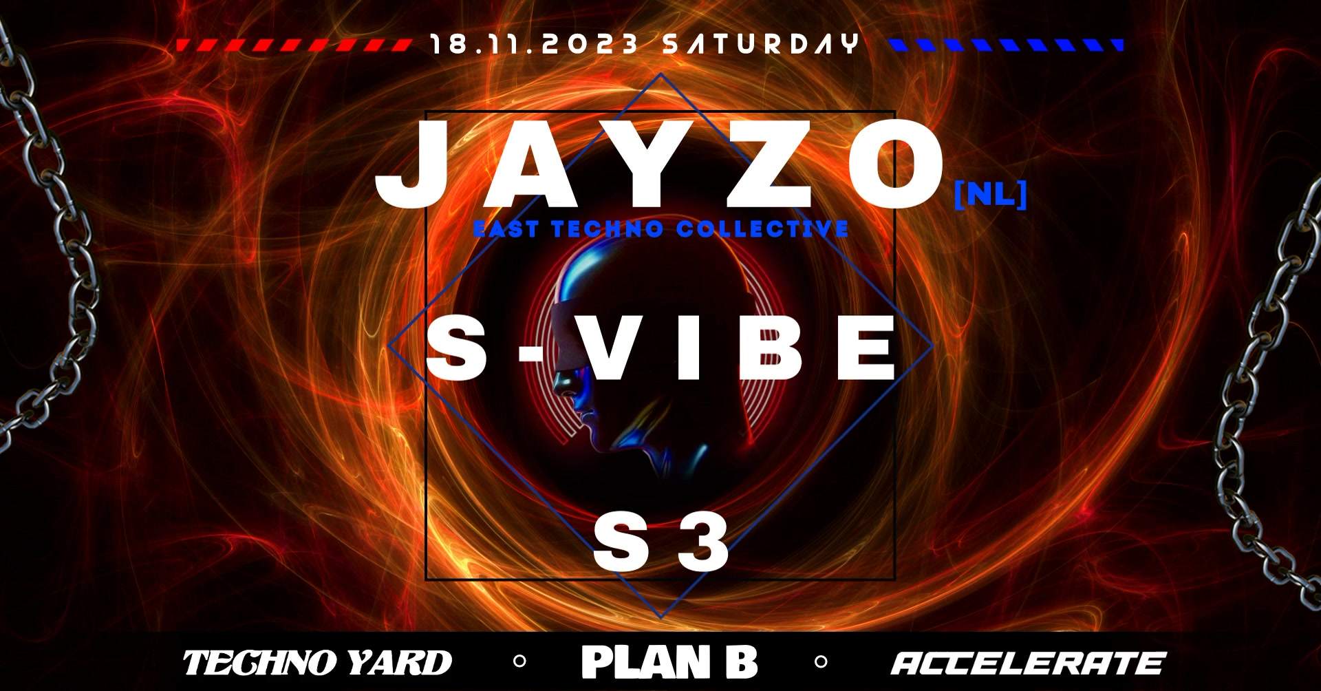 CLUB: Techno Yard & Accelerate: Jayzo (NL) / S3 / S-vibe at Plan B, Malmo