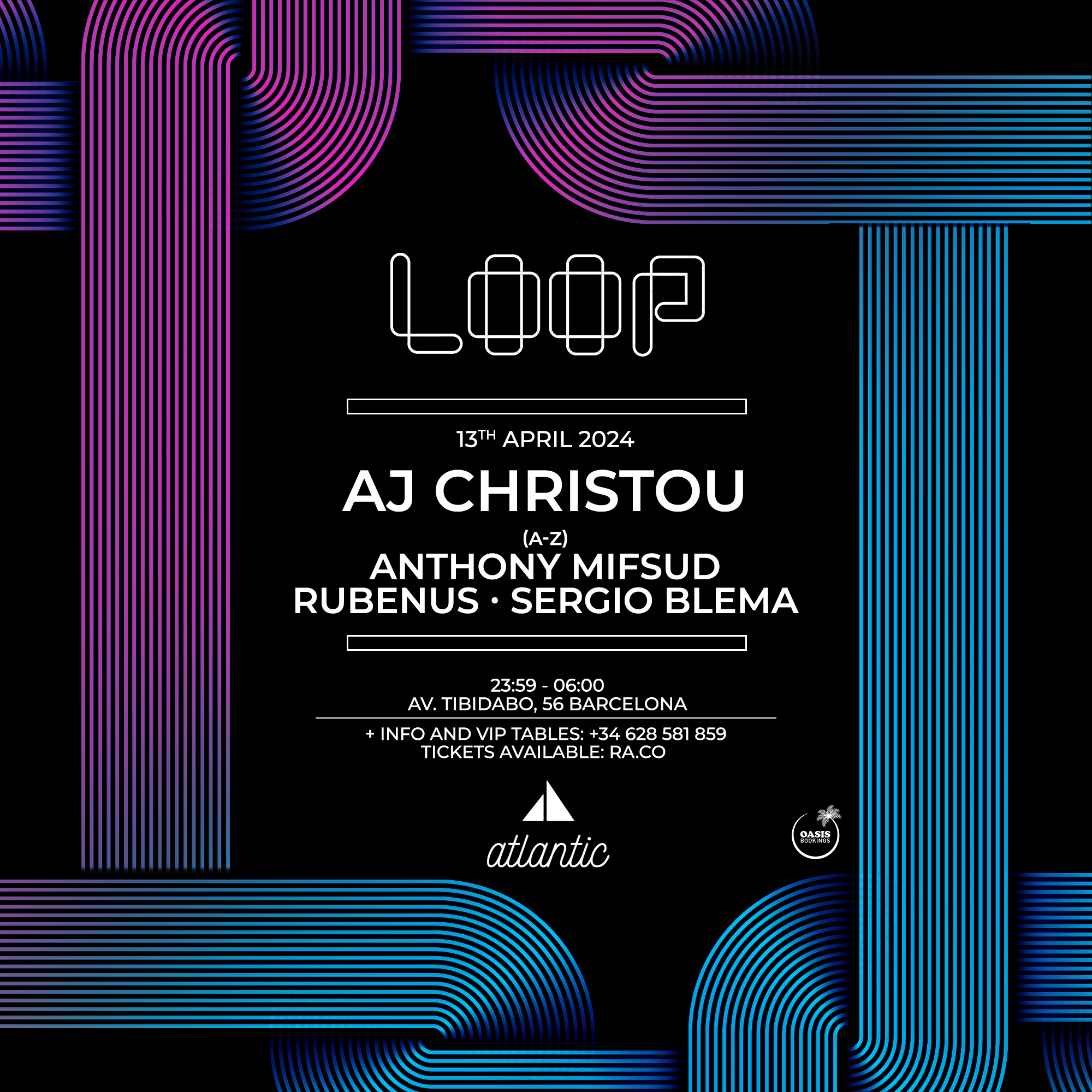 (LAST 50 TICKETS) LOOP BCN pres. AJ CHRISTOU (UK) at Atlantic Club, Barcelona