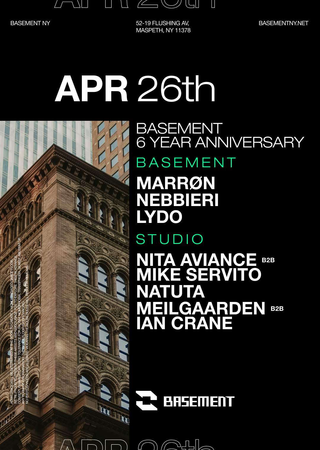 BASEMENT 6 Year Anniversary at BASEMENT, New York City
