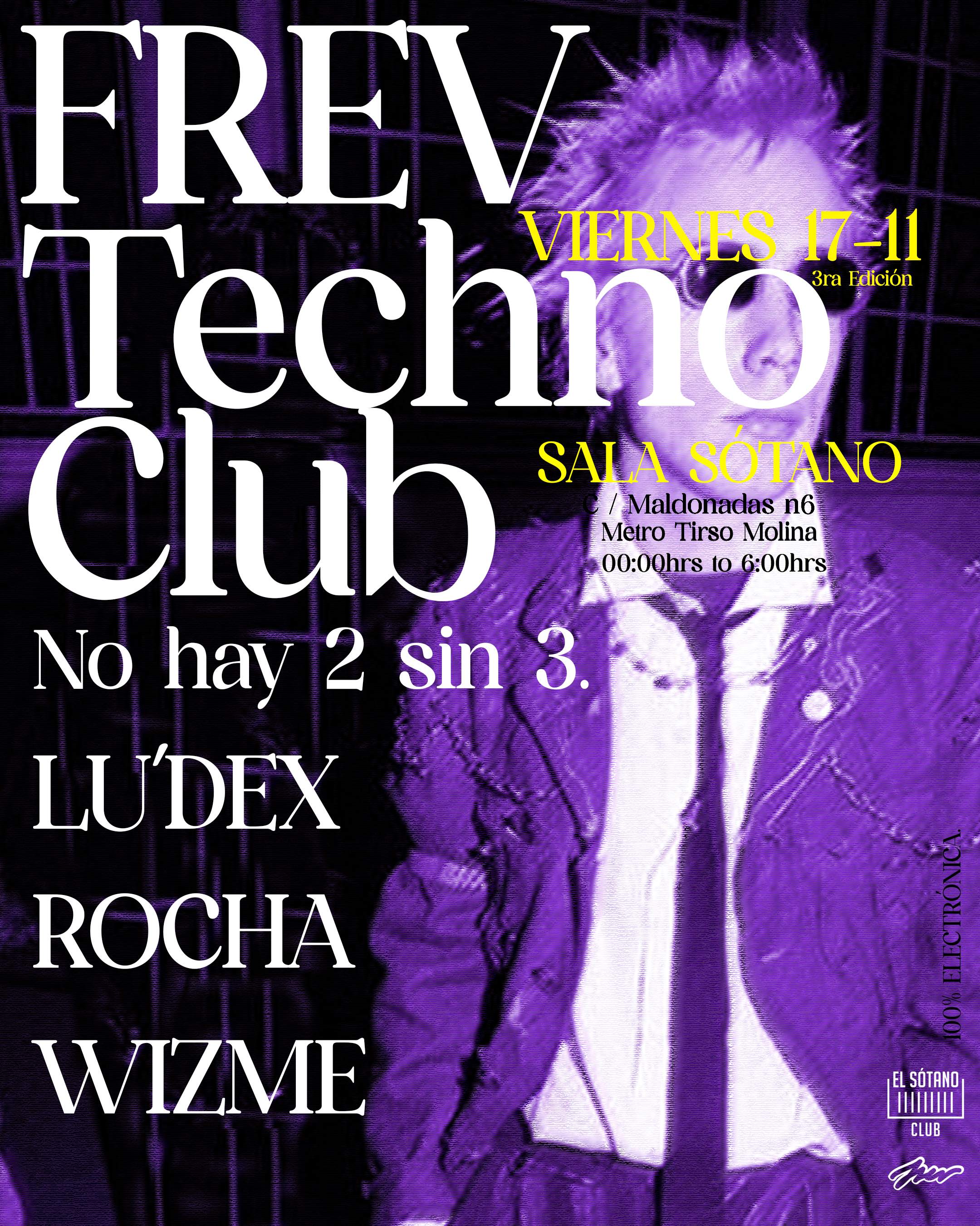 FREV TECHNO CLUB: (Lu'Dex, Rocha, Wizme) at EL SÓTANO, Madrid