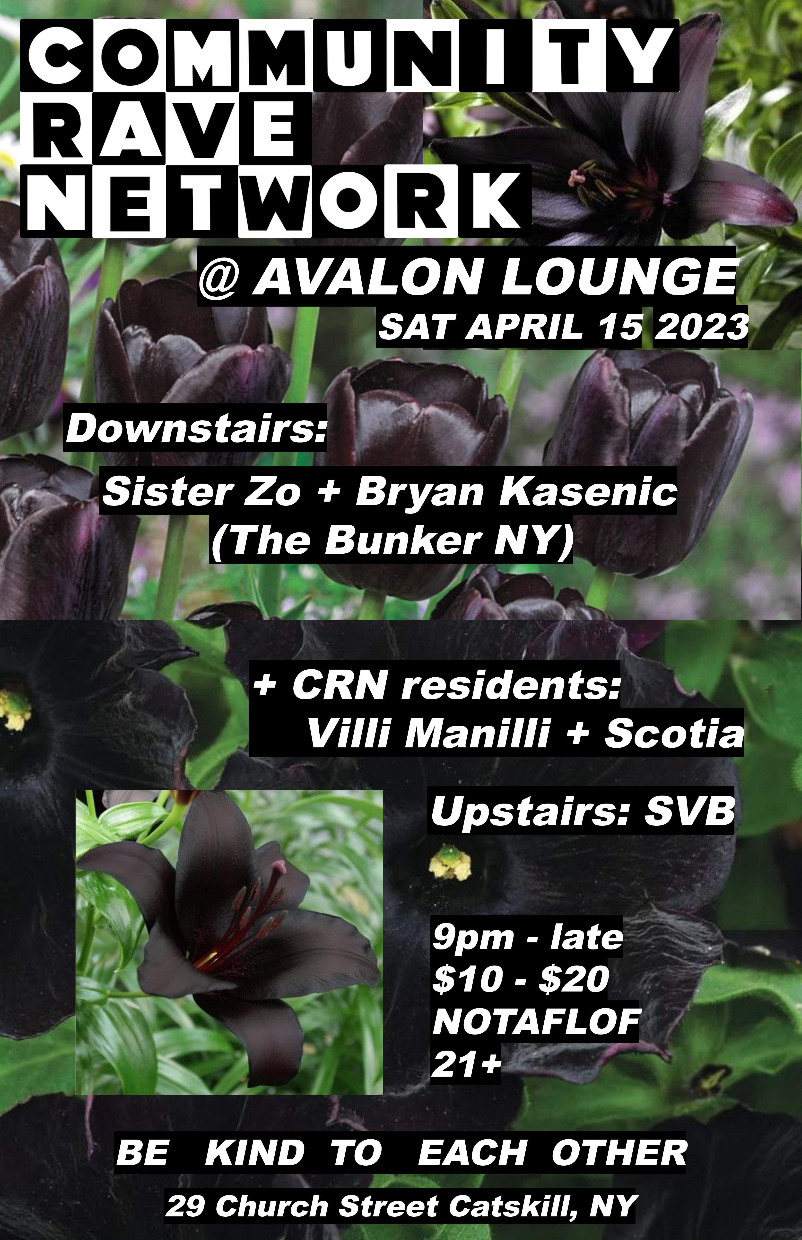 Community Rave Network with Sister Zo + Bryan Kasenic at The Avalon ...