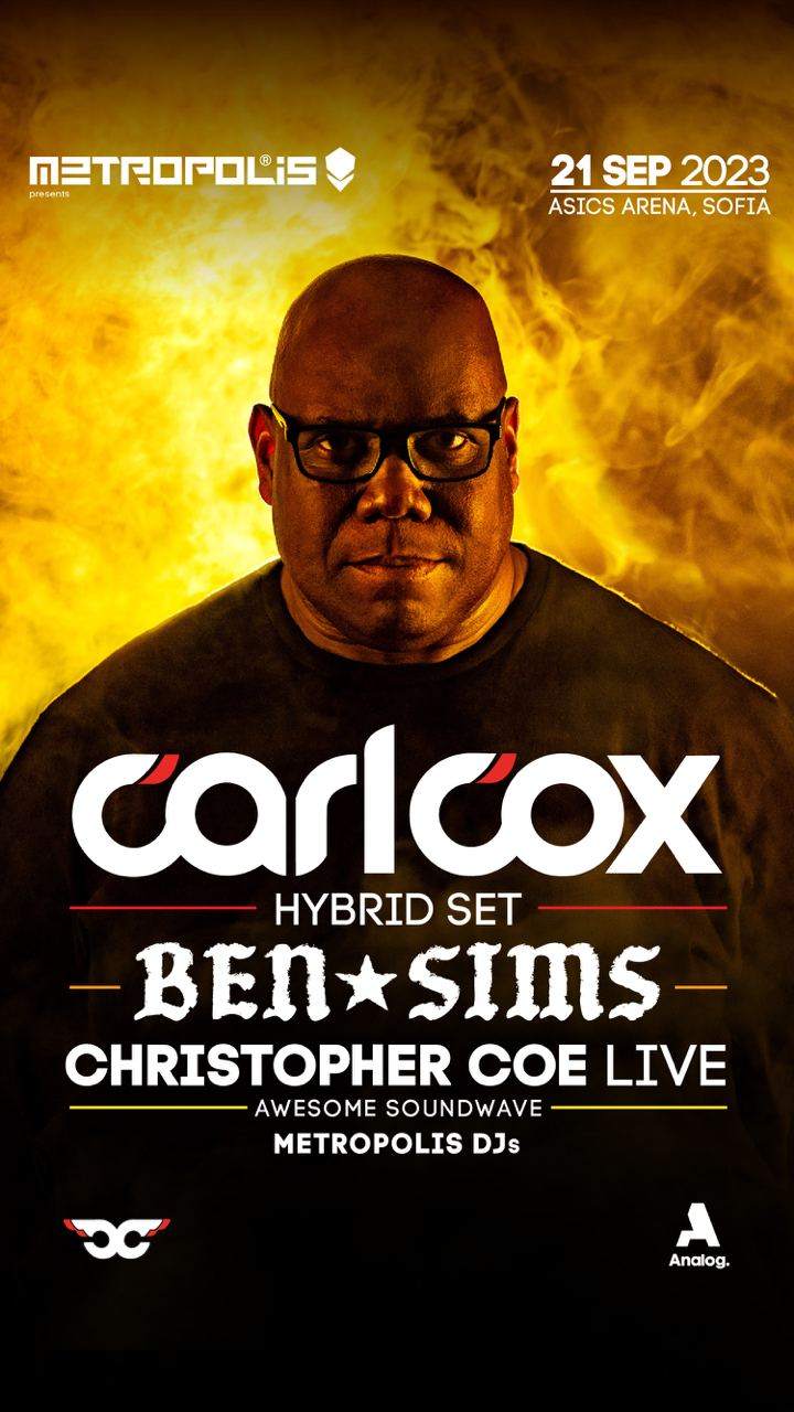 Metropolis presents Carl Cox, Ben Sims, Christopher Coe at Asics Arena ...