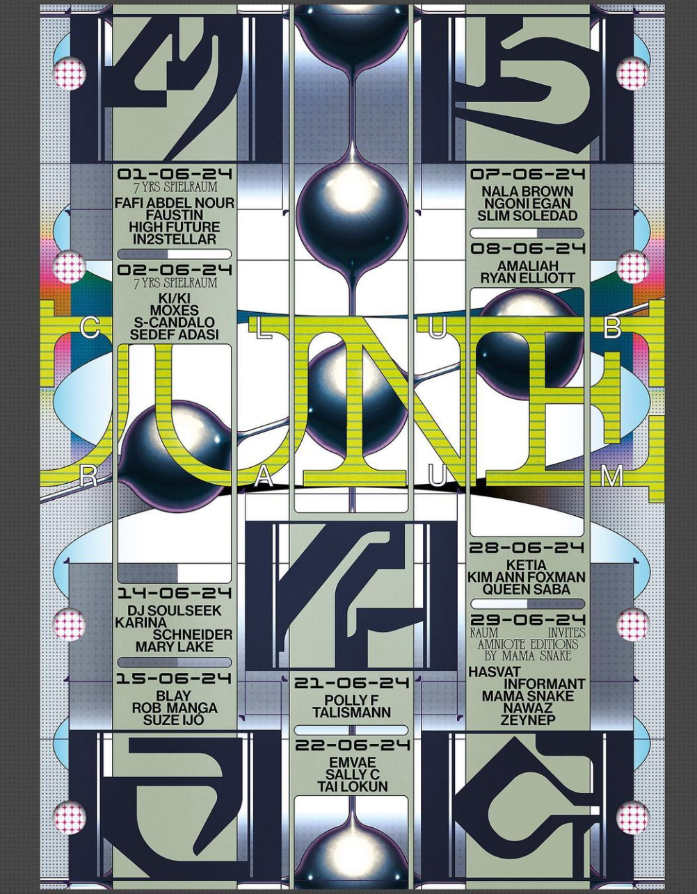 SUN. 02 JUN - 7YRS SPIELRAUM - DAY PARTY at CLUB RAUM, Amsterdam