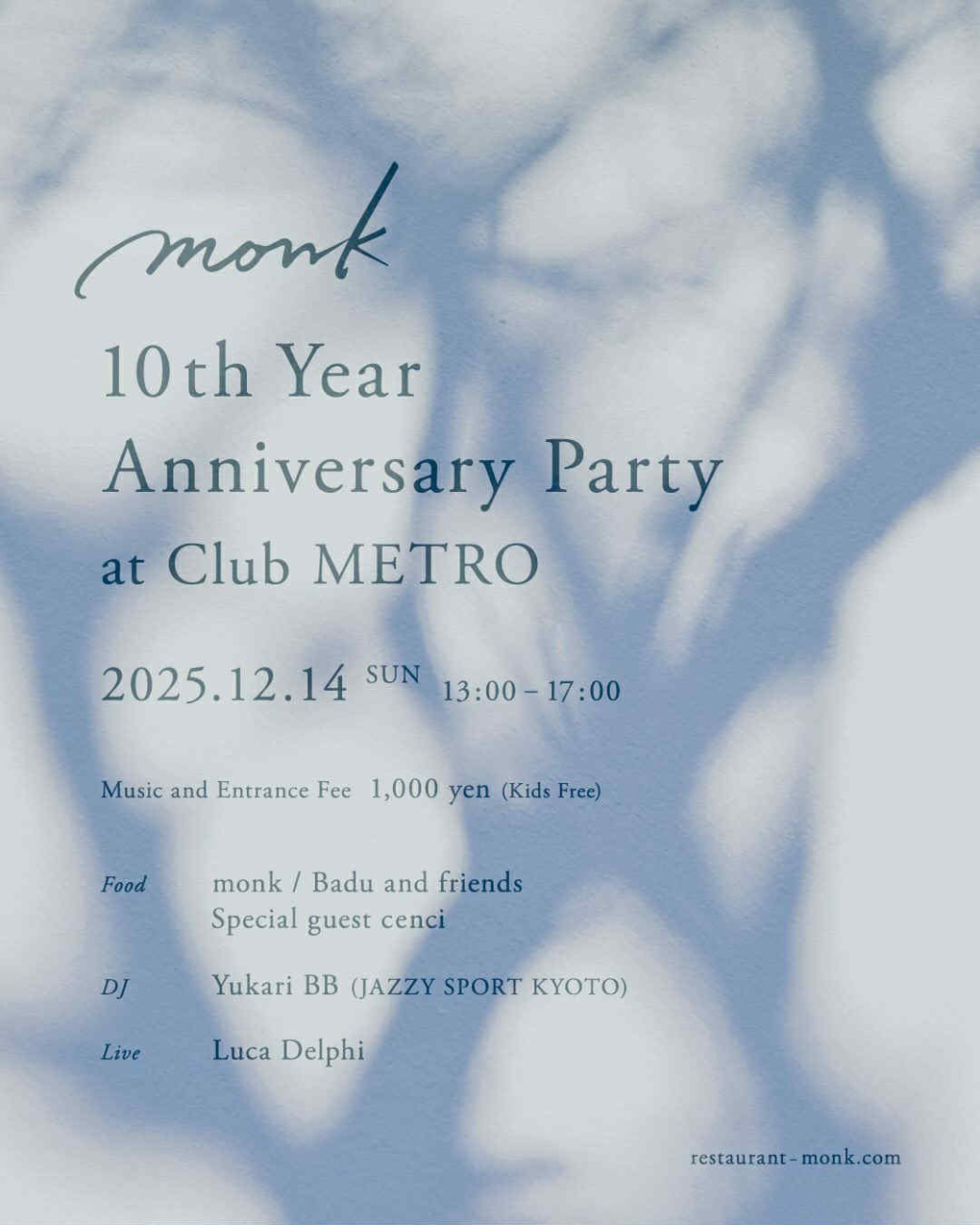 monk 10th Year Anniversary Party at Club Metro, Kyoto