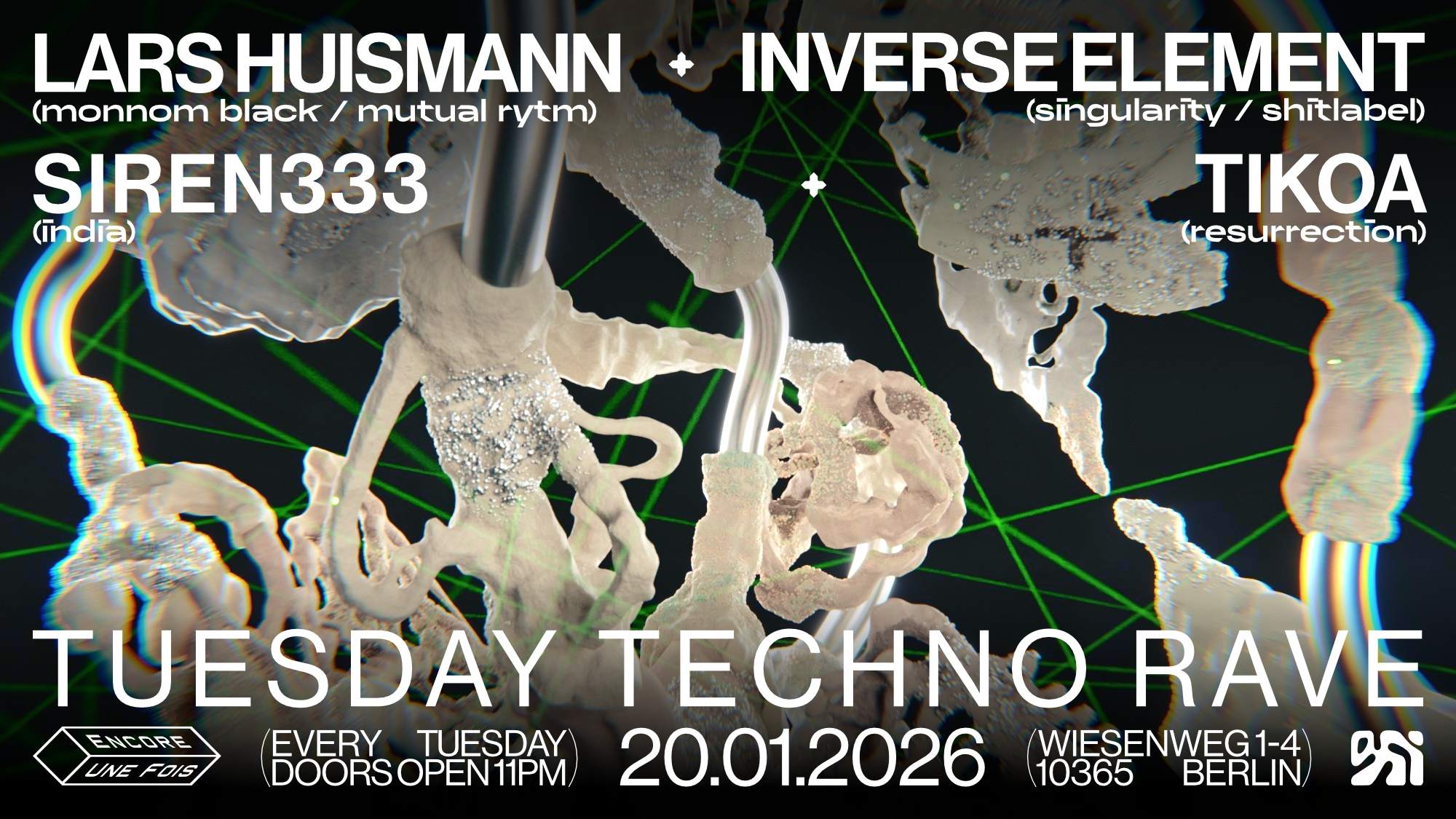 encore.une.fois / TUESDAY TECHNO RAVE bei OXI, Berlin · Tickets