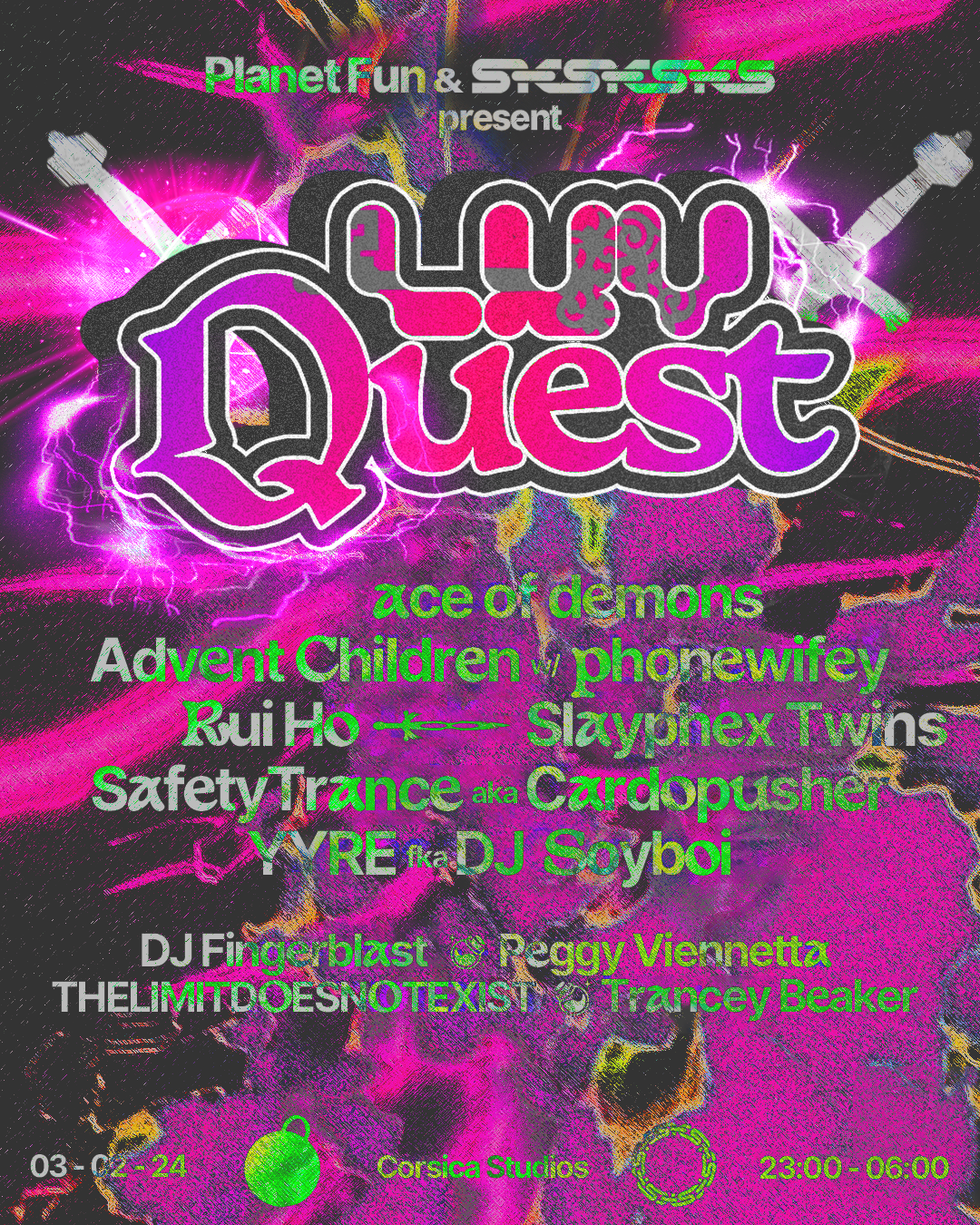 Planet Fun & sksksks: LUV QUEST at Corsica Studios, London
