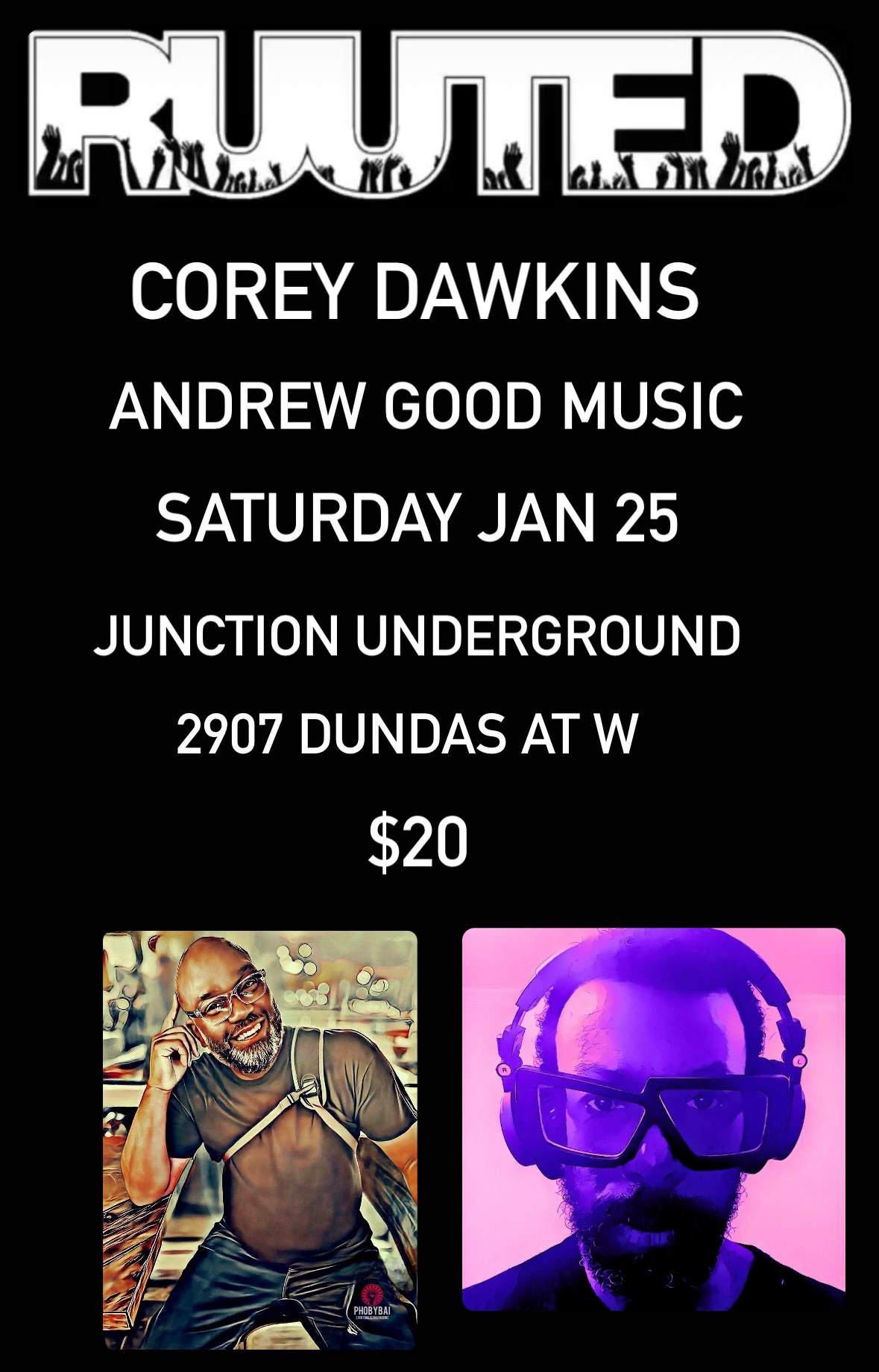 RUUTED with Corey Dawkins and Andrew Good Music at Junction Underground ...
