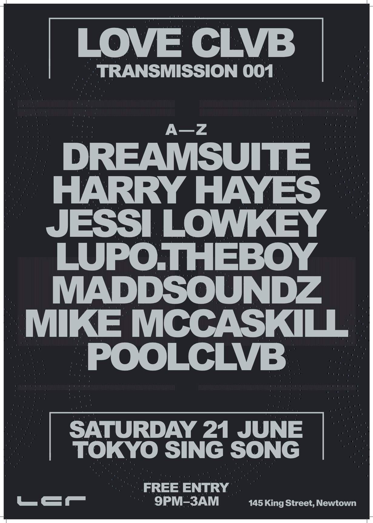 LOVE CLVB Transmission Feat. Harry Hayes, POOLCLVB, Jessi Lowkey, LUPO ...