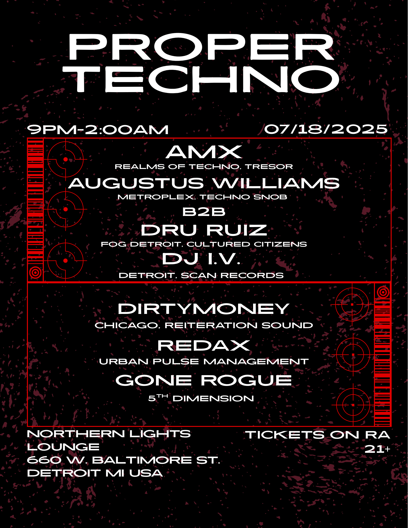 PROPER TECHNO at Northern Lights Lounge, Detroit