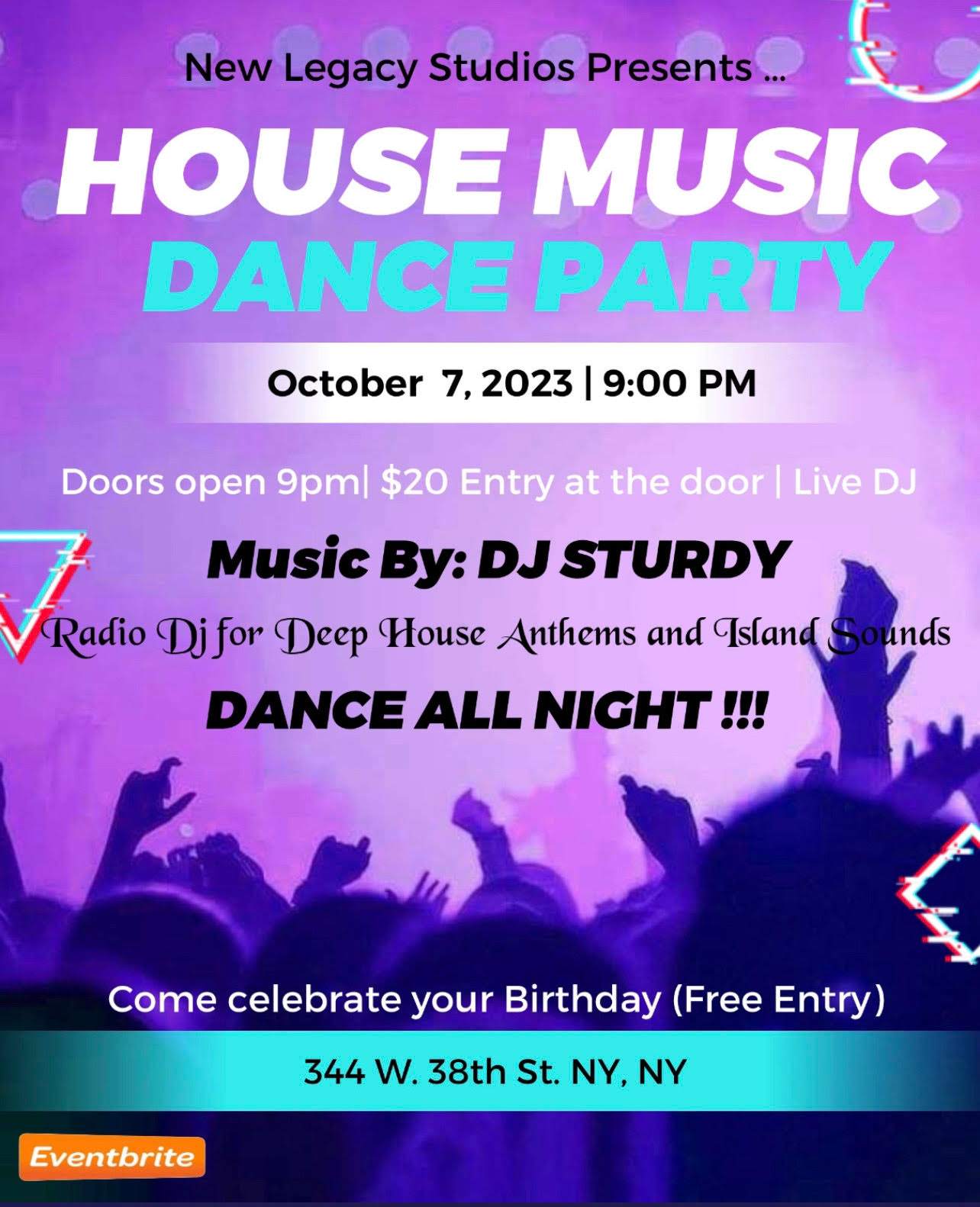 HOUSE MUSIC DANCE PARTY at TBA - NEW LEGACY STUDIOS , New York City