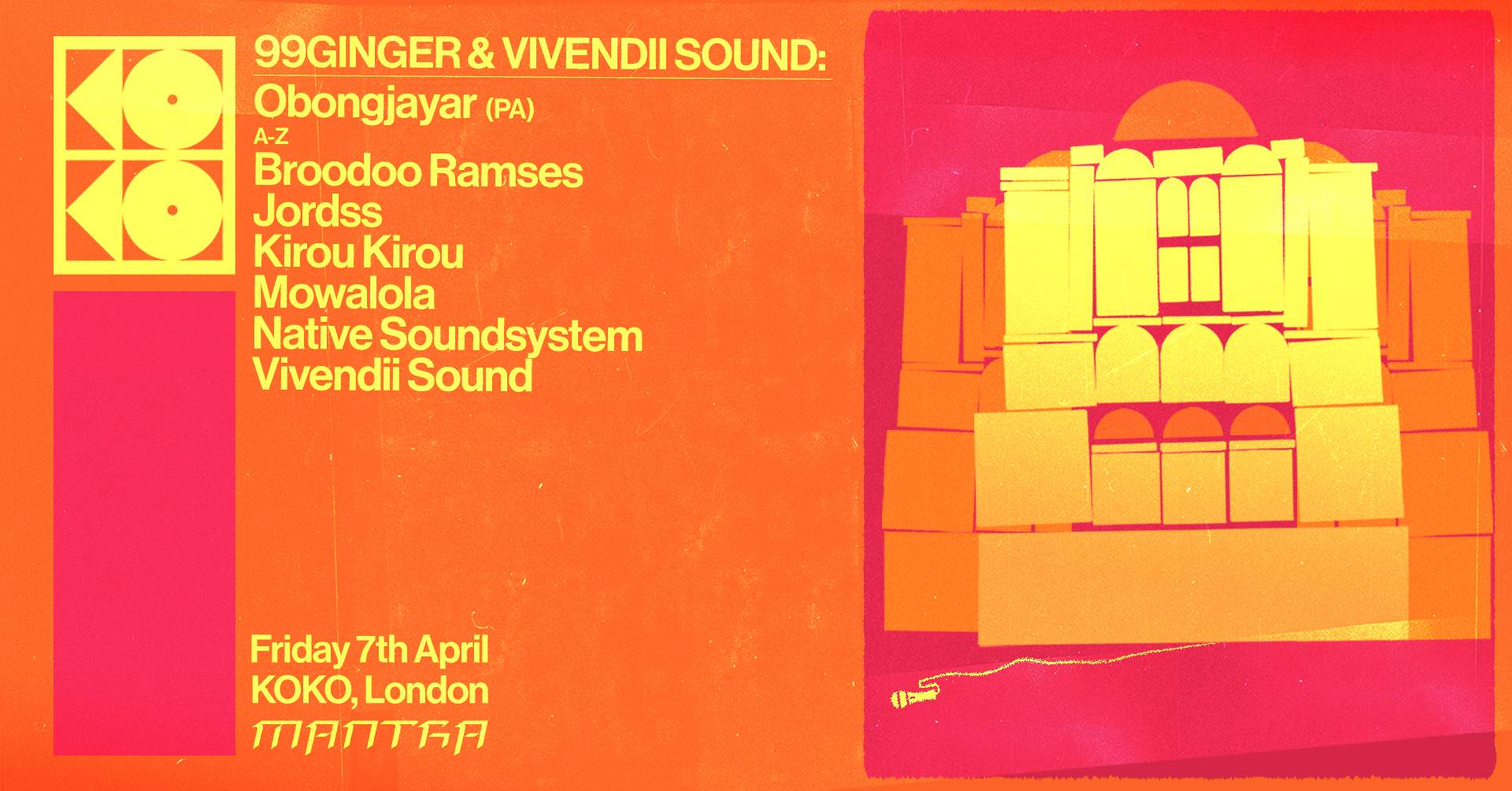 99GINGER x Vivendii Sound: Obongjayar (PA) & Special Guests at KOKO, London