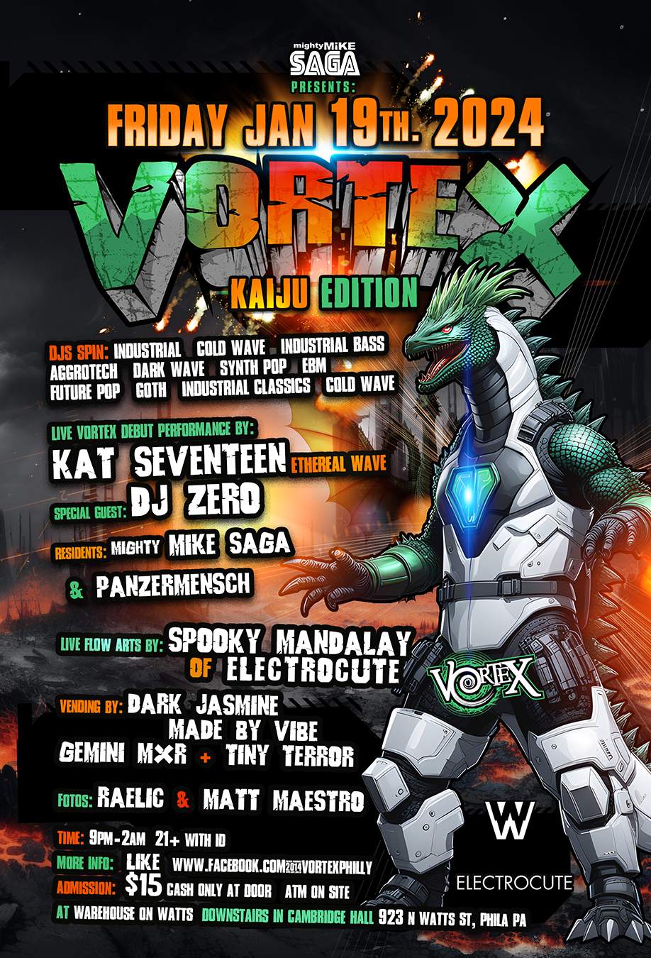 Vortex KAIJU Edition: Goth Industrial CyberPunk Club Night! FRI JAN ...