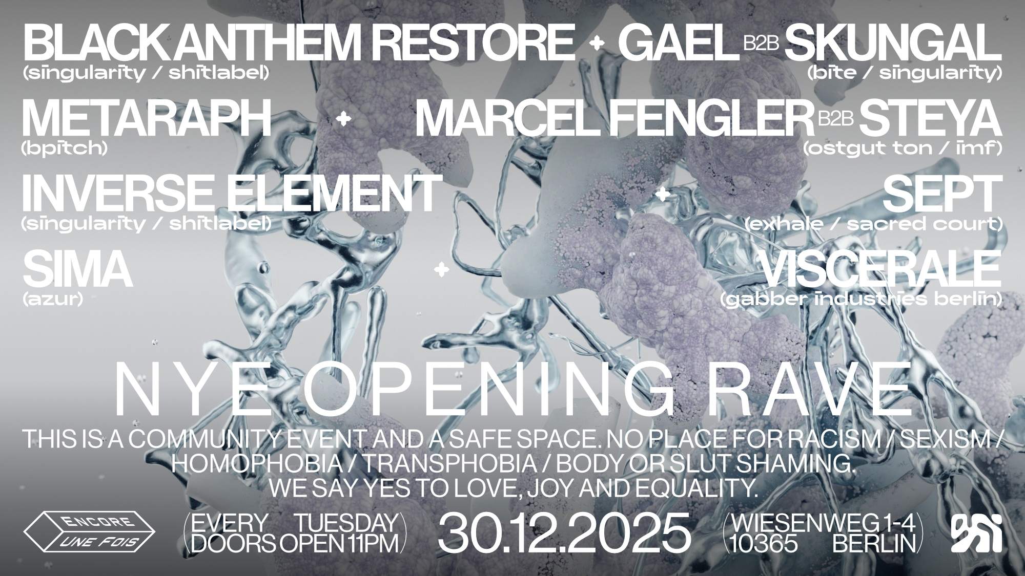 encore.une.fois NYE opening rave at OXI, Berlin