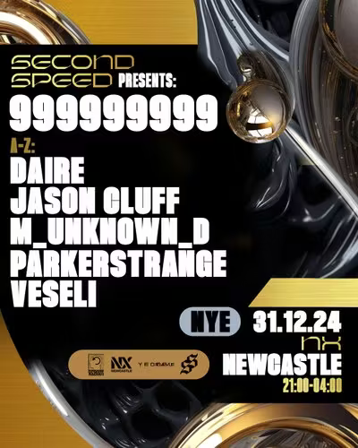 Second Speed NYE: 999999999, Daire, Jason Cluff & Veseli at NX ...