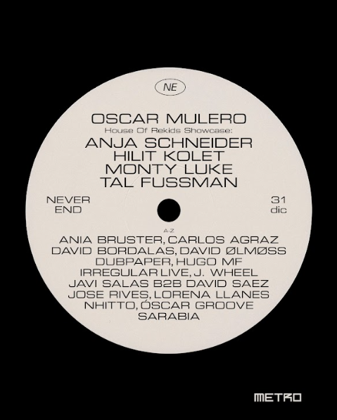 31.12.25 NEVER END - Oscar Mulero at Metro Dance Club, Alicante