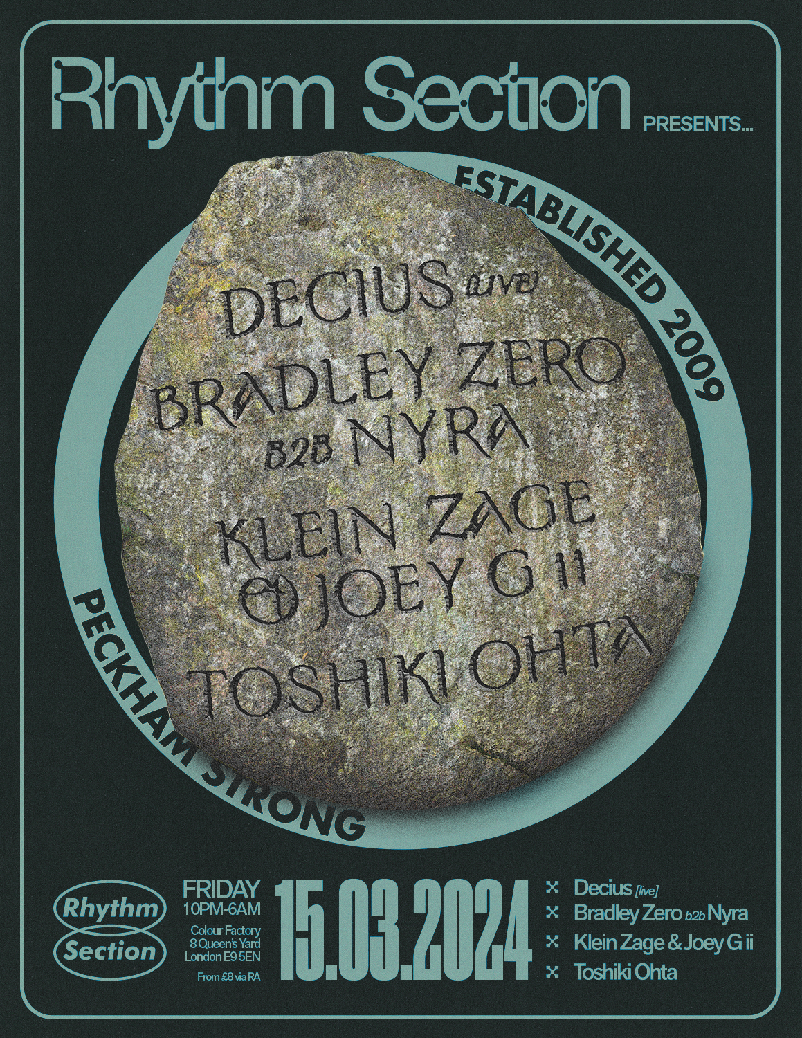 Rhythm Section with Decius (live), Bradley Zero b2b Nyra, Tosh, Klein ...