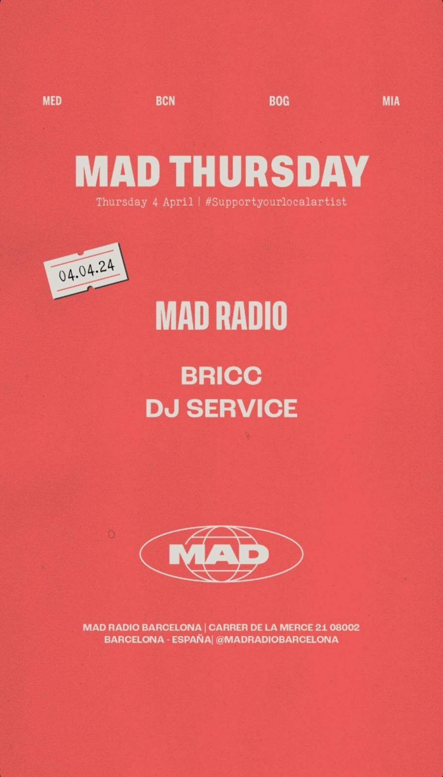 MAD THURSDAY at Mad Radio, Barcelona