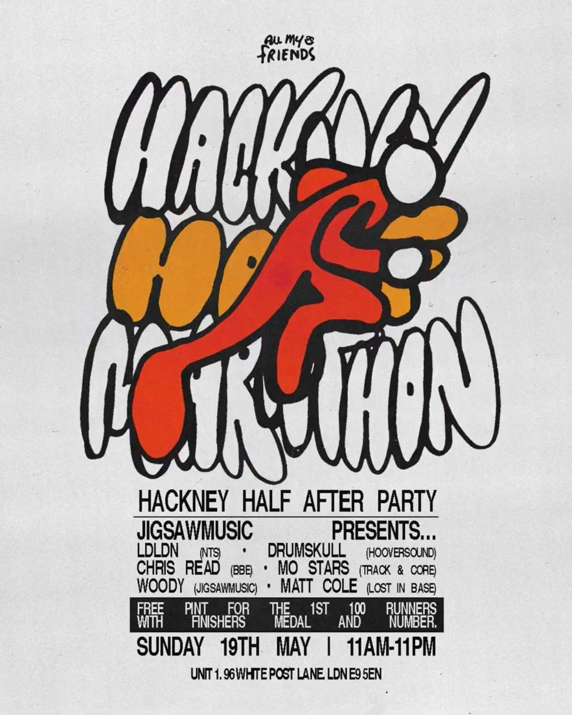 Hackney Half Marathon After Party at All My Friends, London